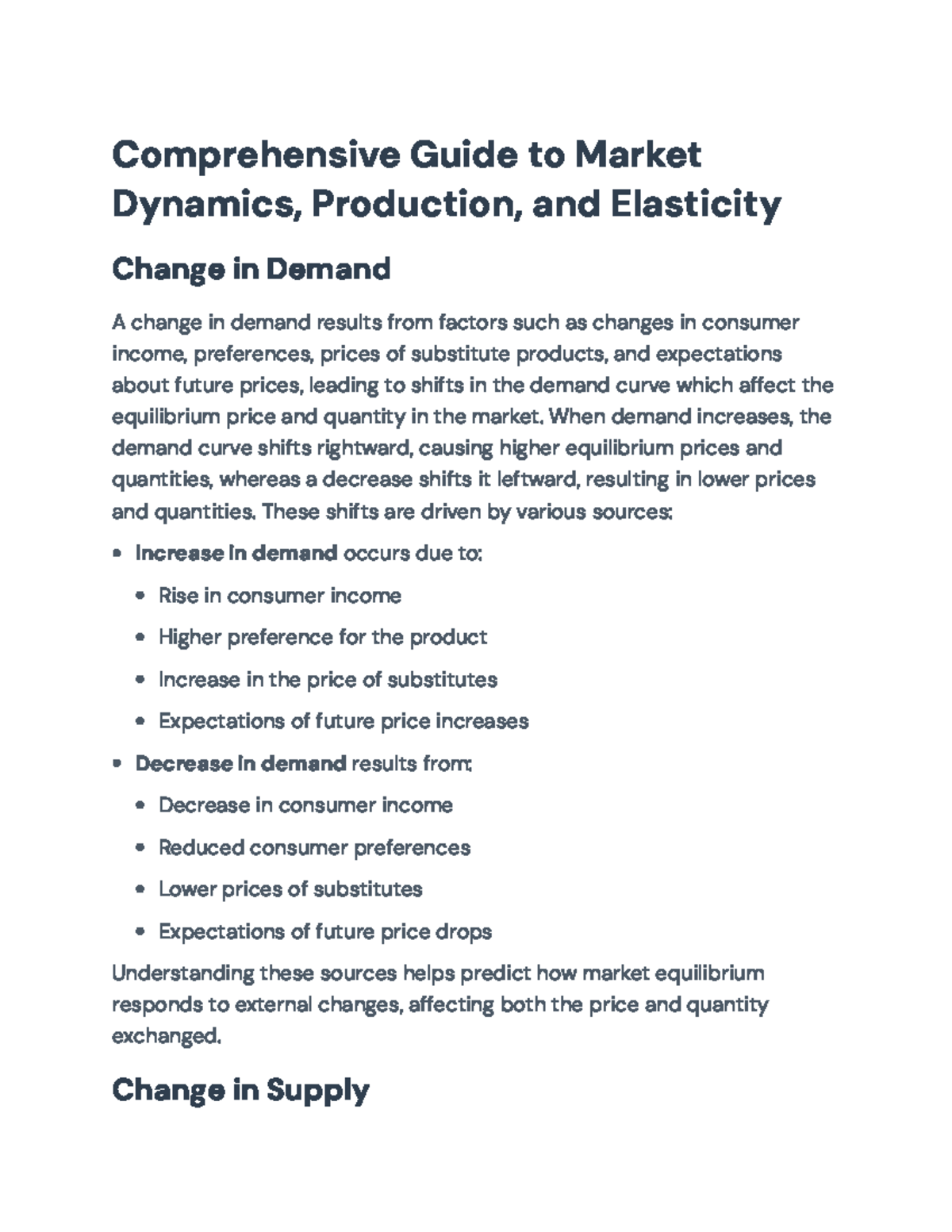 Comprehensive Guide to Market Dynamics and Price Elasticity (ECO 101 ...