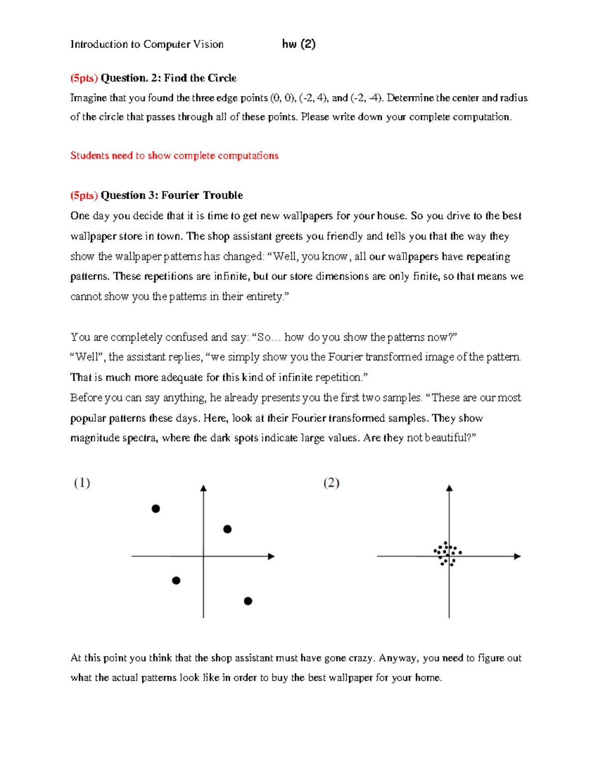 HW2 - computer vision - Introduction to Computer Vision hw ( 2 ) (5pts ...