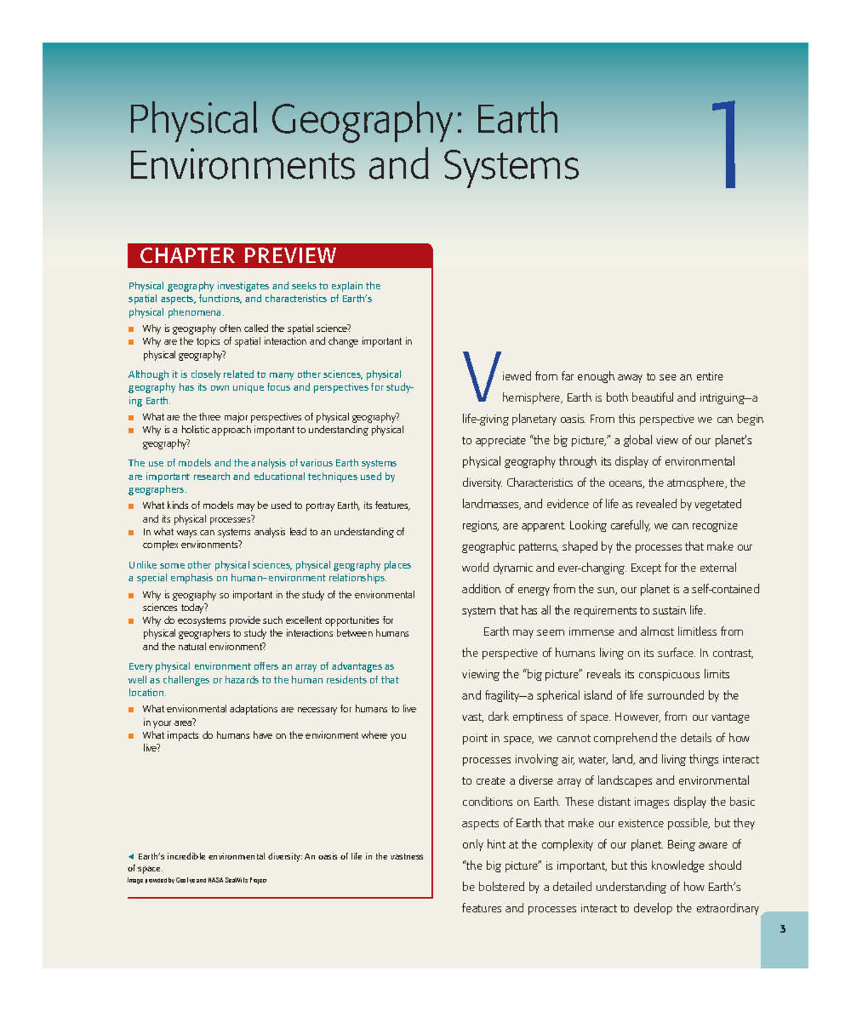 Physical Geography: Earth Environments and Systems 1 - Chapter Overview ...