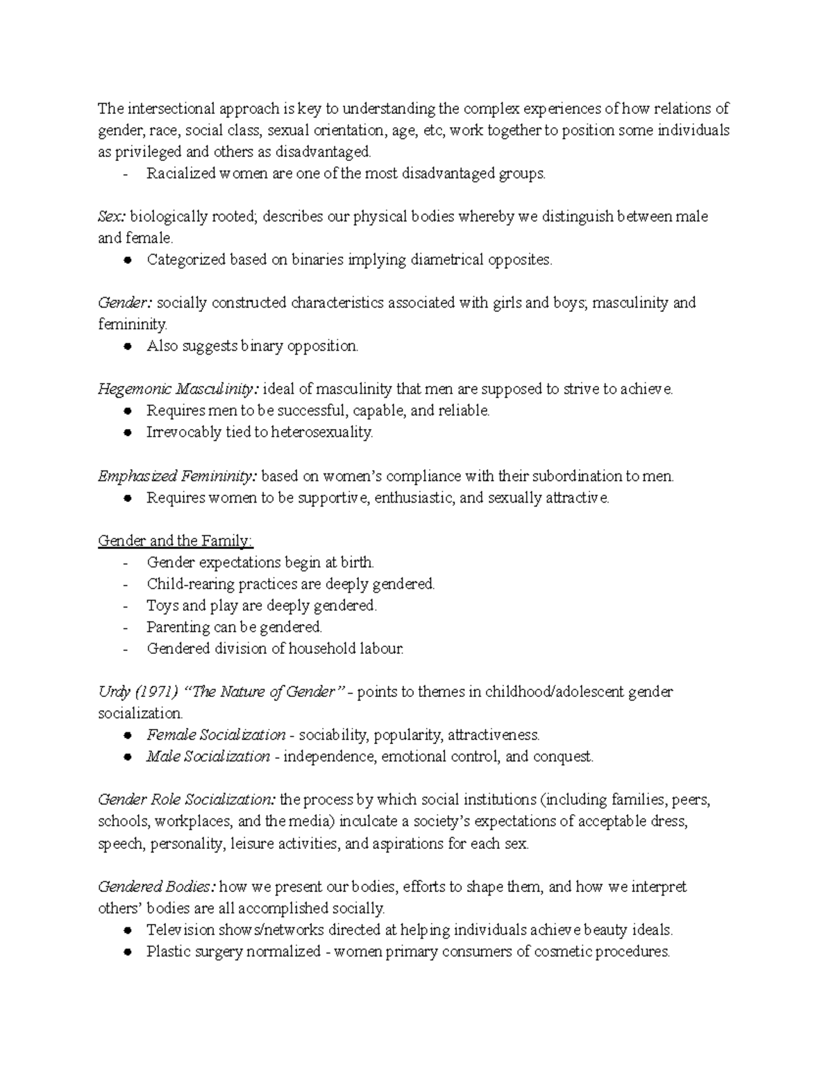 Lecture 7 - Understanding gender through an intersectional lens - Studocu