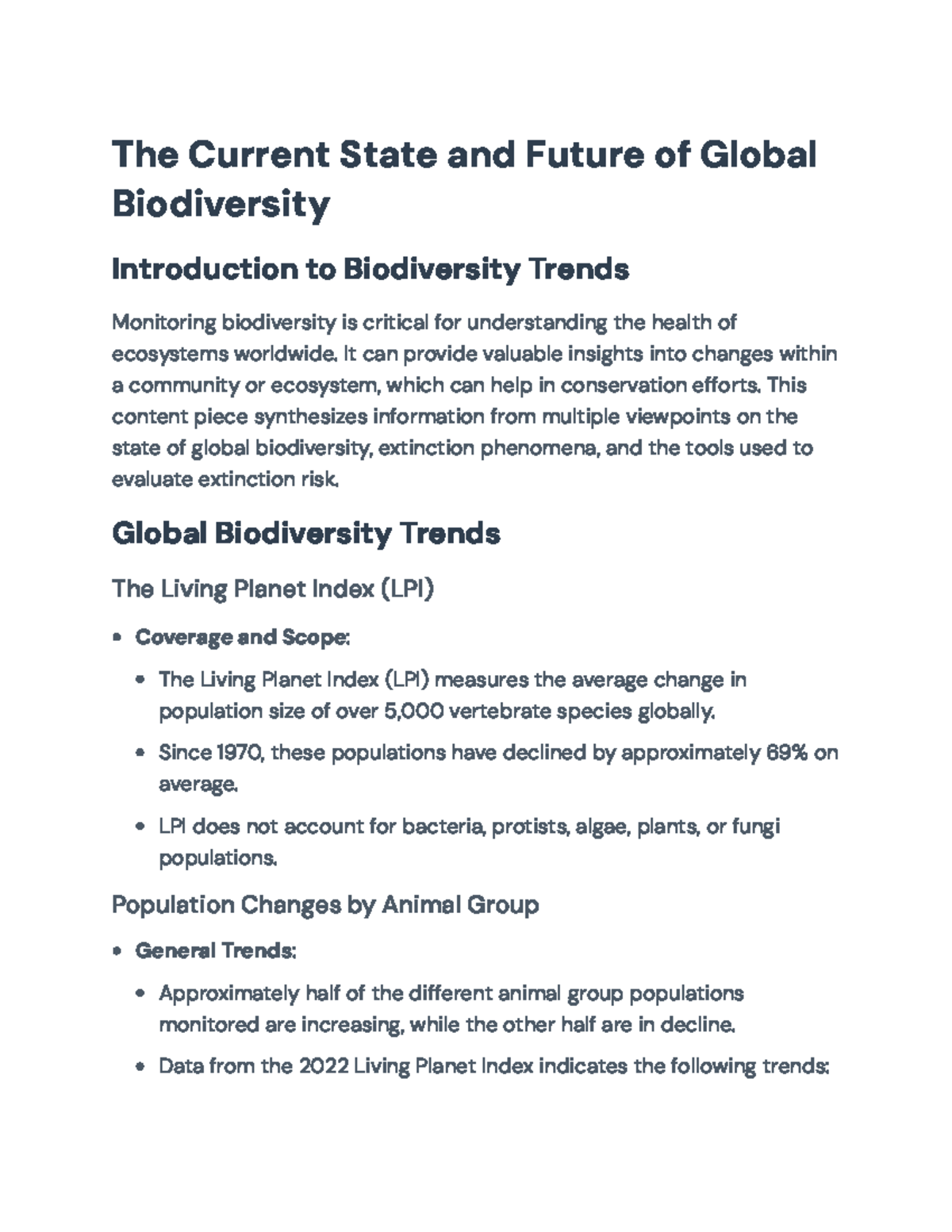 Global Biodiversity Trends and Conservation Strategies: A Review - The ...