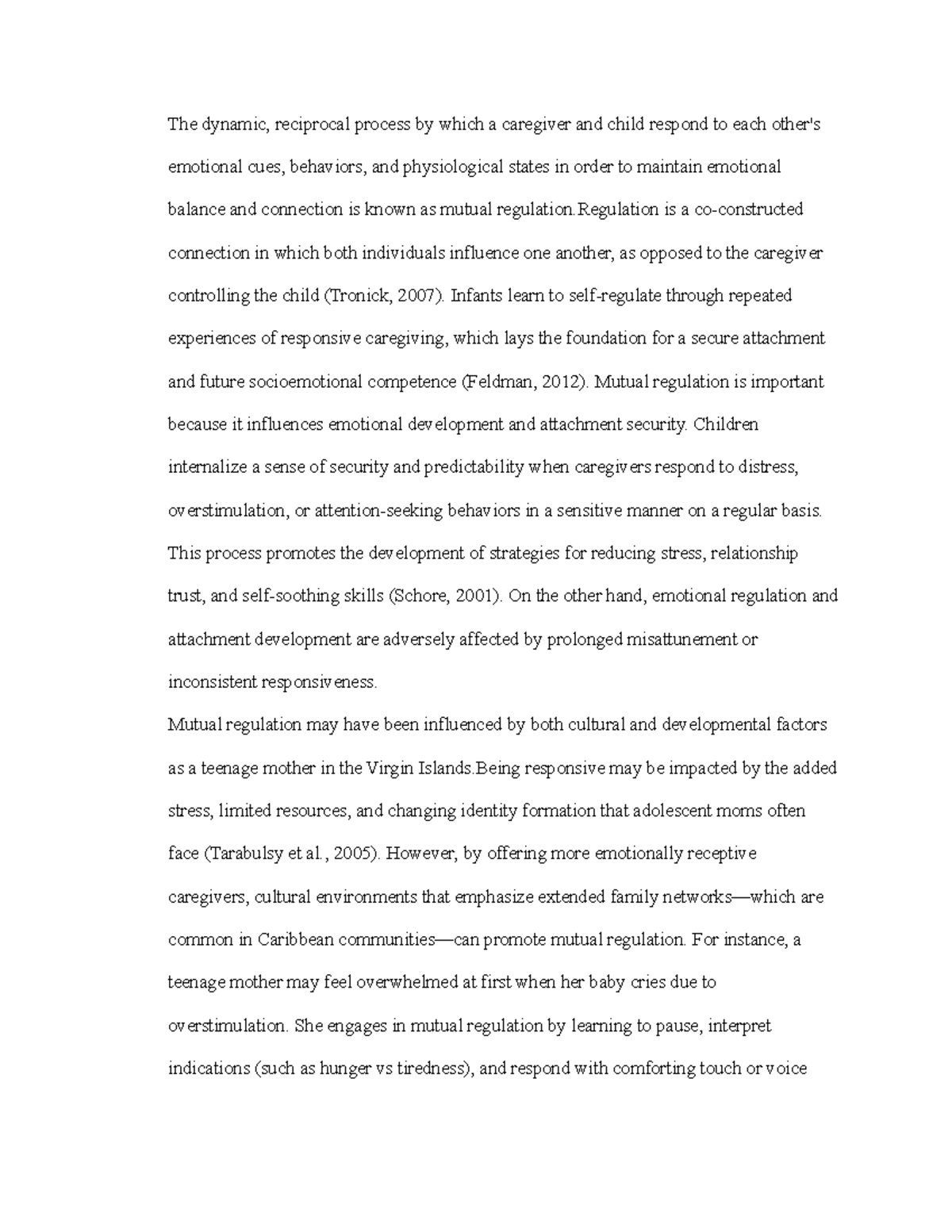 PSY321 3-1 Journal: Exploring Mutual Regulation in Caregiver-Child ...