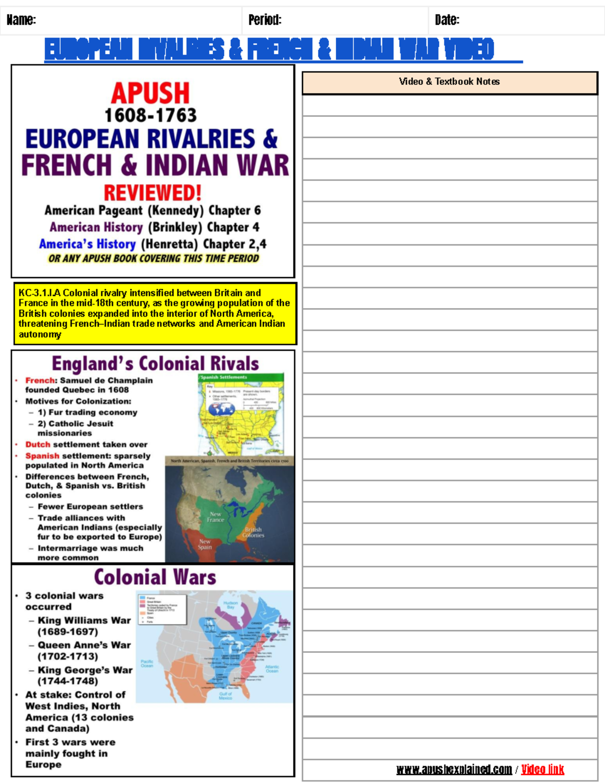 Chapter 6-7 Notes: British Colonial Policies & American Revolution ...