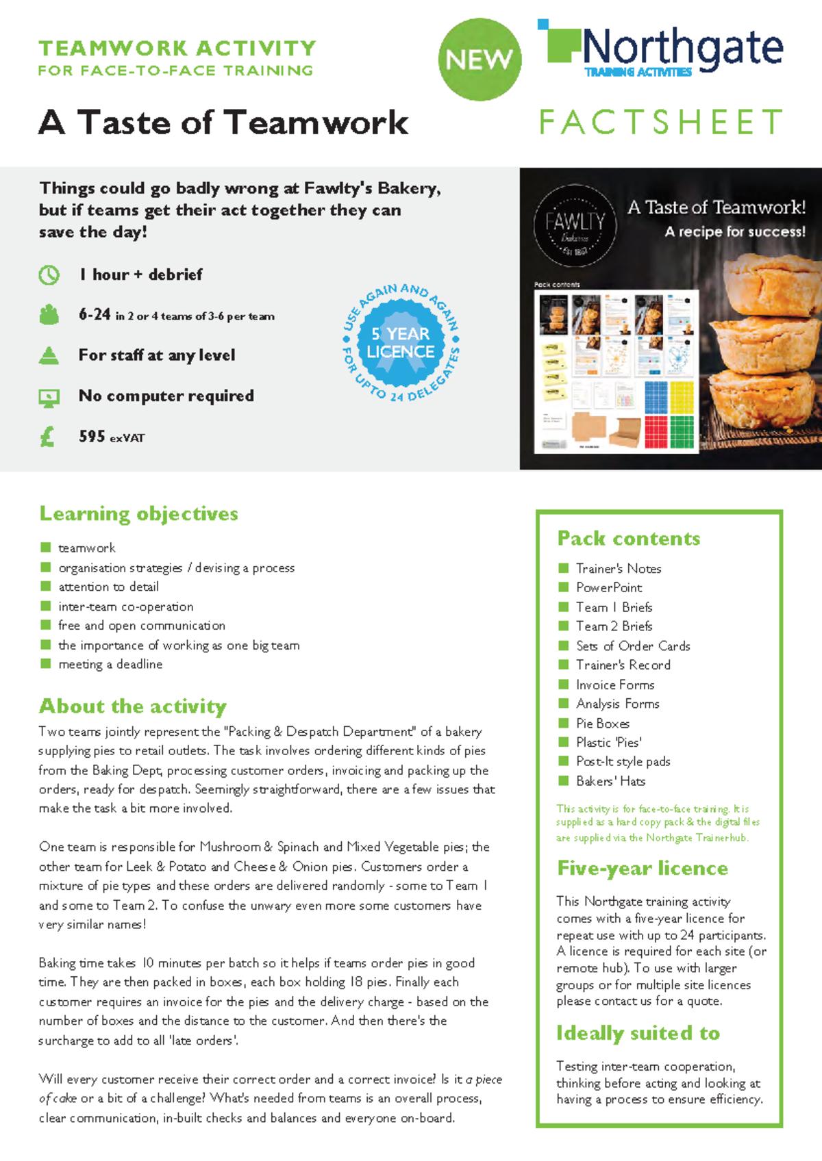 Northgate A Taste of Teamwork factsheet - F A C T S H E E T TEAMWORK ...