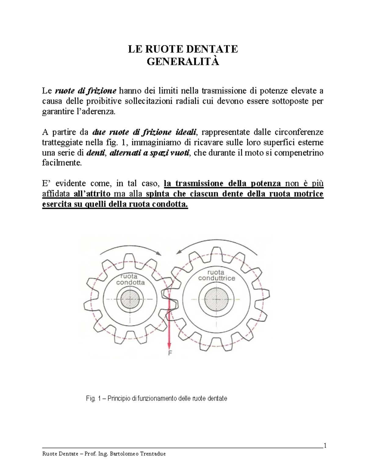 Le Ruote Dentate: Appunti e Concetti Fondamentali in Ingranaggi - Studocu