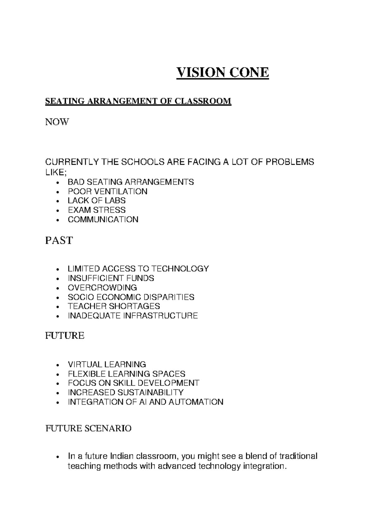 Vision CONE - FSDS ZFG A: Future Classroom Seating & Tech Integration ...