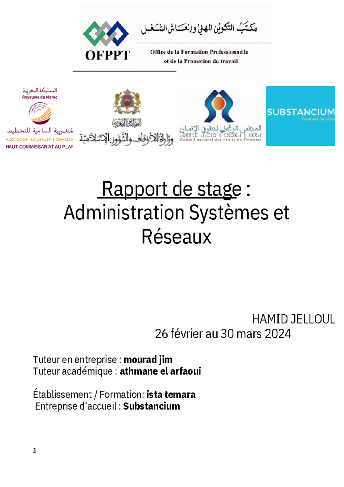 Rapport de Stage: Administration Systèmes et Réseaux (Feb-Mar 2024 ...