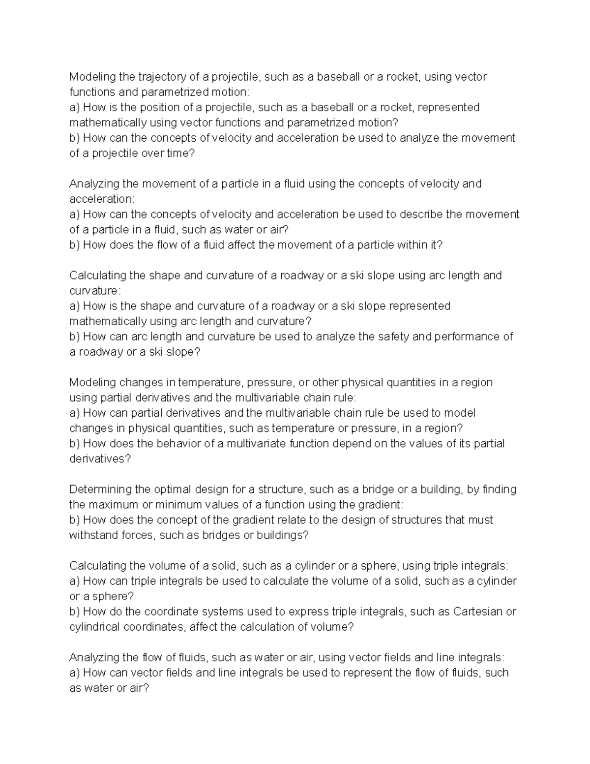 MA 261 Multivariable Calculus Practice Problems and Solutions - Studocu