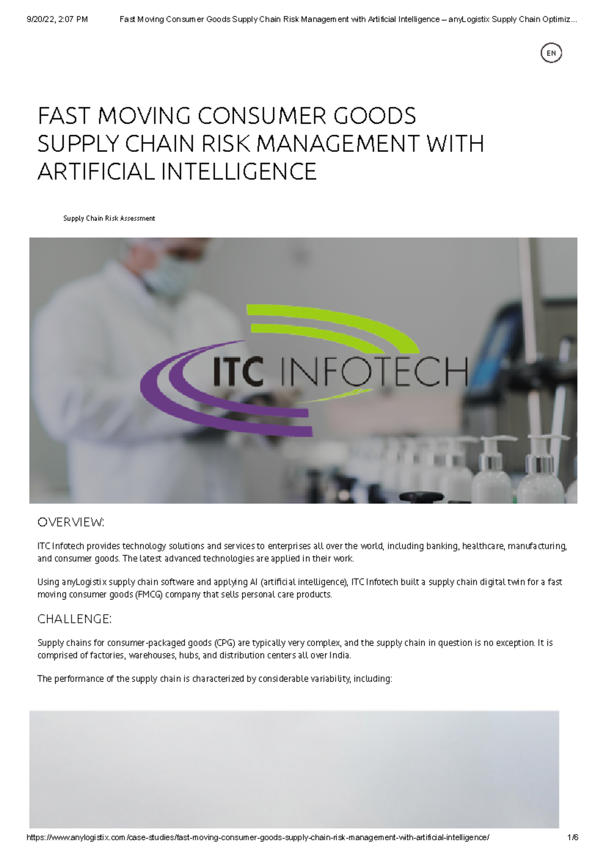 FMCG Supply Chain Risk Management with AI: anyLogistix Insights - Studocu
