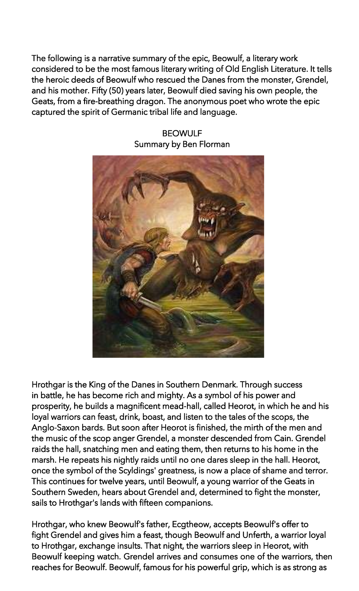 Beowulf - Epic Summary and Key Themes in Old English Literature - Studocu