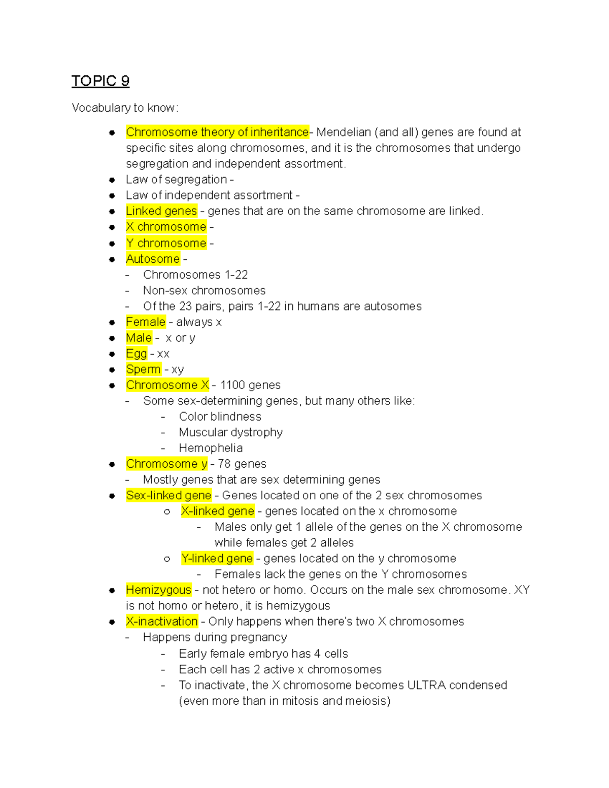 Genetics Lecture Notes: Chromosomes and Inheritance - Studocu