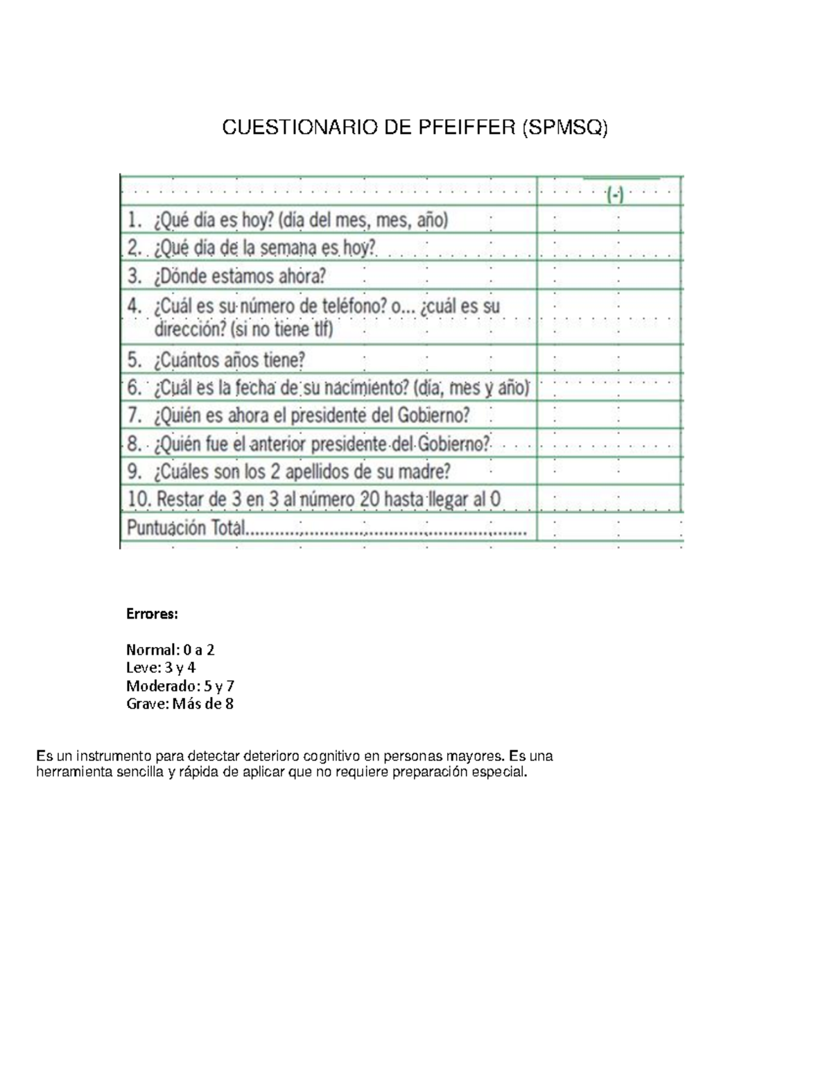 Pfeiffer COGN - Evaluaciones e informes t.o - terapia ocupacinal ...