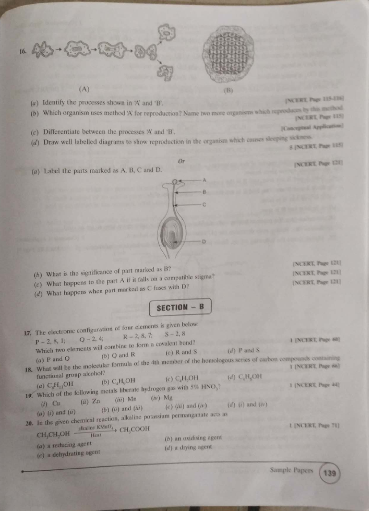 Sample Paper 1 - INCERT Biology & Chemistry Concepts Review - Studocu