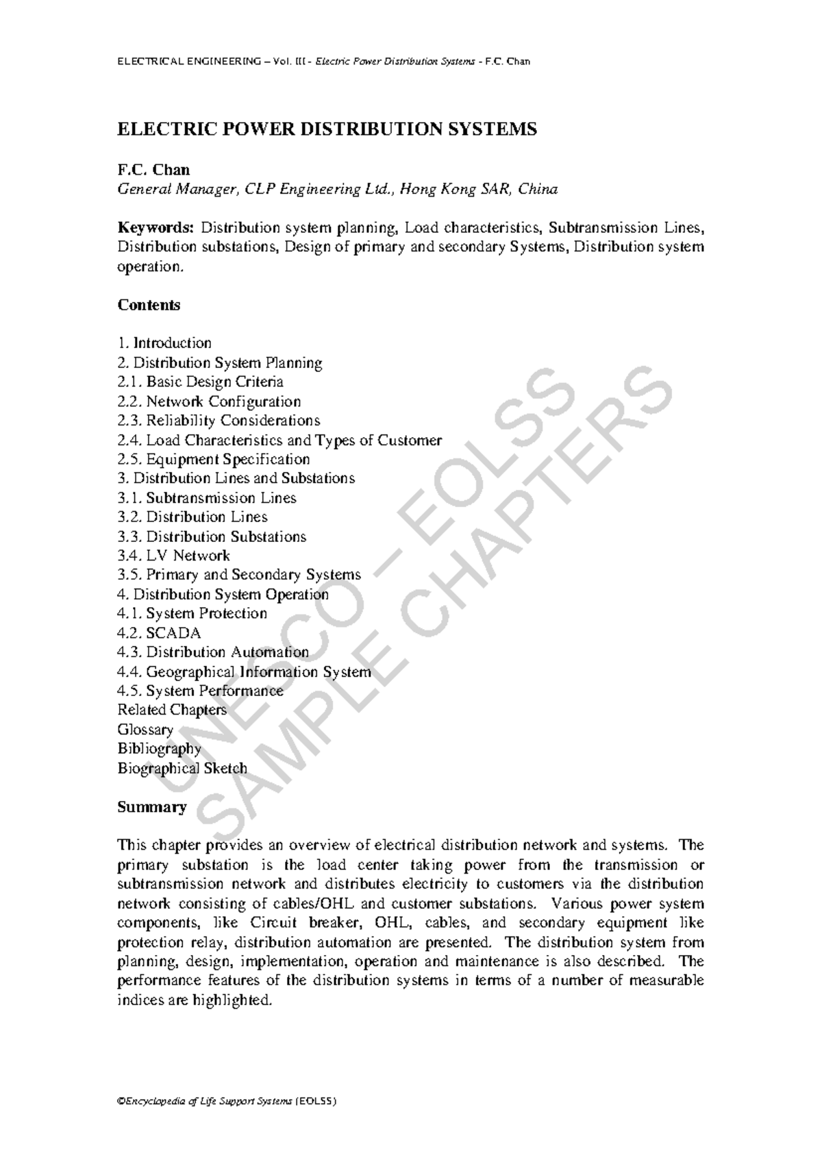 ELECTRICAL ENGINEERING: Electric Power Distribution Systems Overview - Studocu
