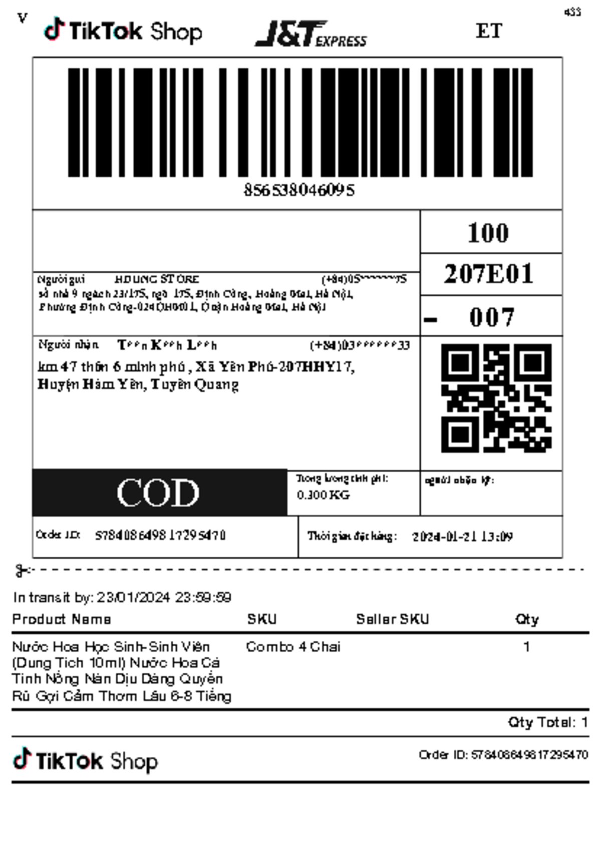 Shipping Label & Packing List for Order ID: 578408649817295470 - Studocu