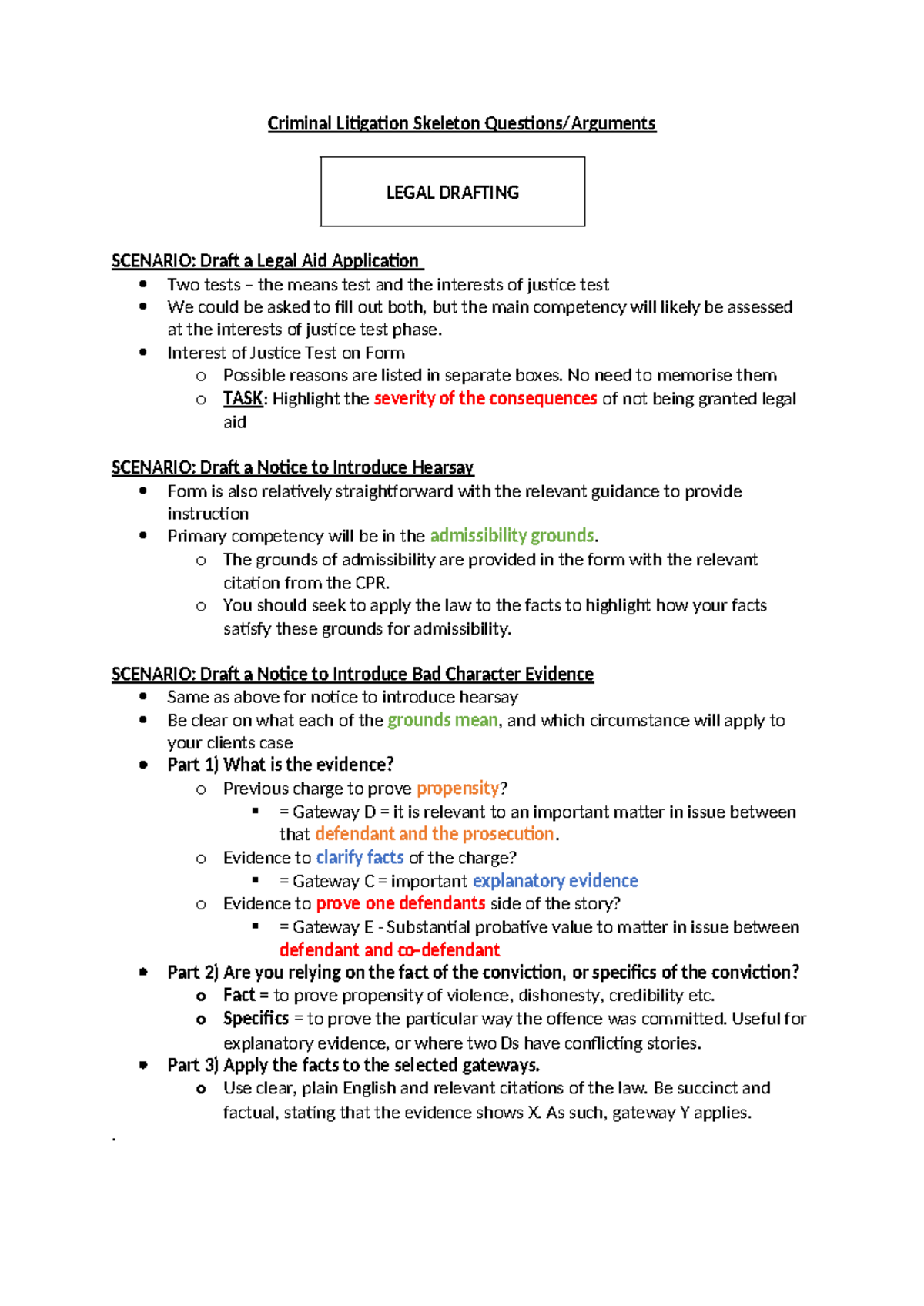 Crim Practice - Skeleton Arguments for Legal Aid & Evidence ...