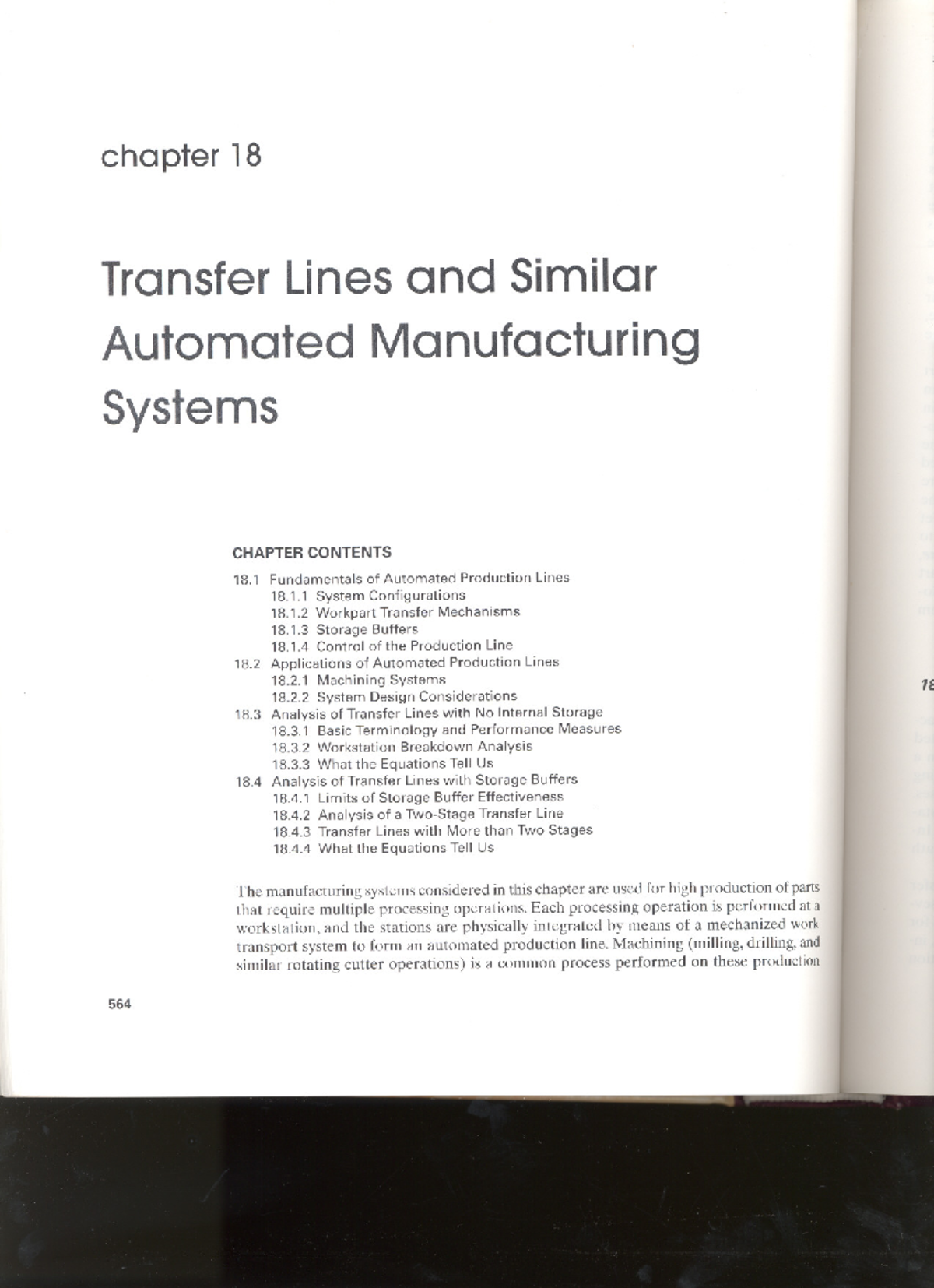 Chapter 18: Transfer Lines in Automated Manufacturing Systems - Studocu