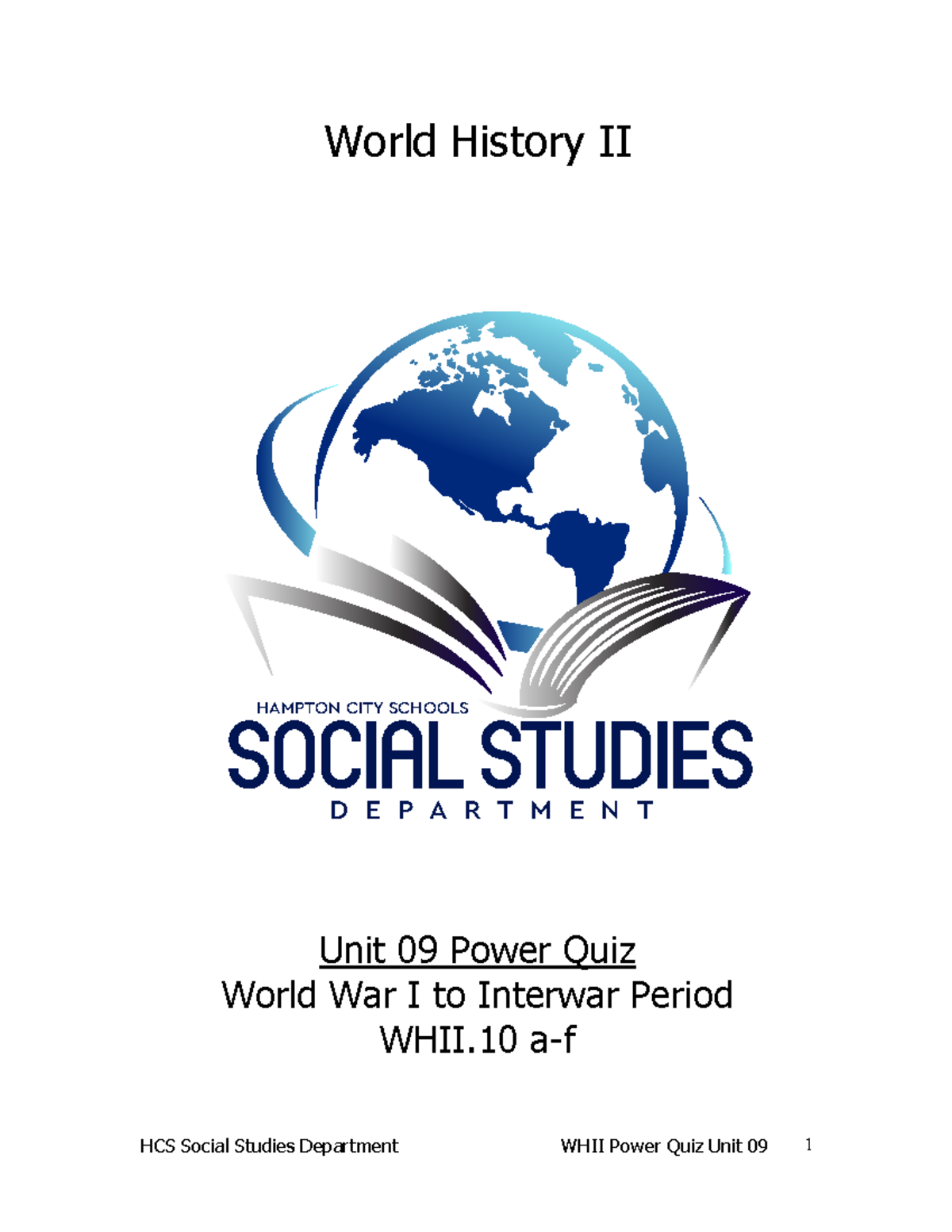 Joshua Hardy - WHII.10 WWI & Interwar Period MCQ Assessment - World ...