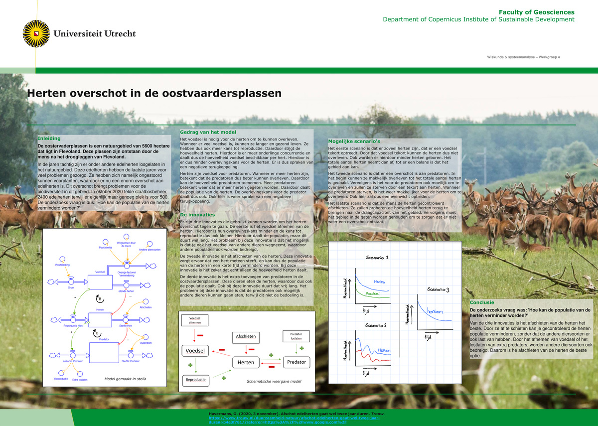 Poster voorbeeld wiskunde systeem analyse - Herten overschot in de ...