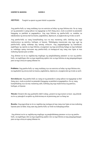 Advisorship Activity- Bassong, Mhedean B - BASSONG, MHEDEAN B. BSN 3G ...