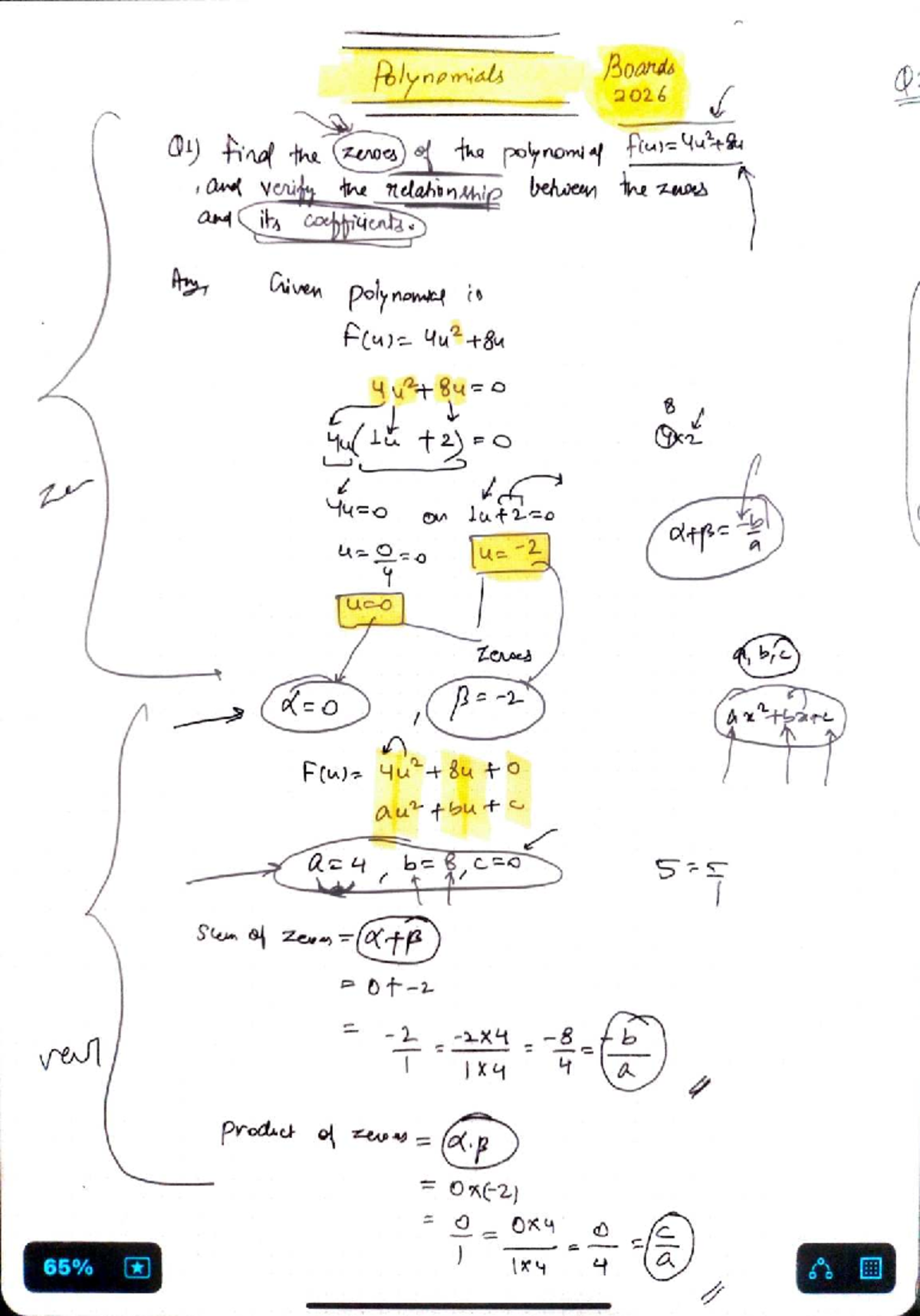 Polynomials Important Questions & Answers CBSE Boards 2026 - Studocu