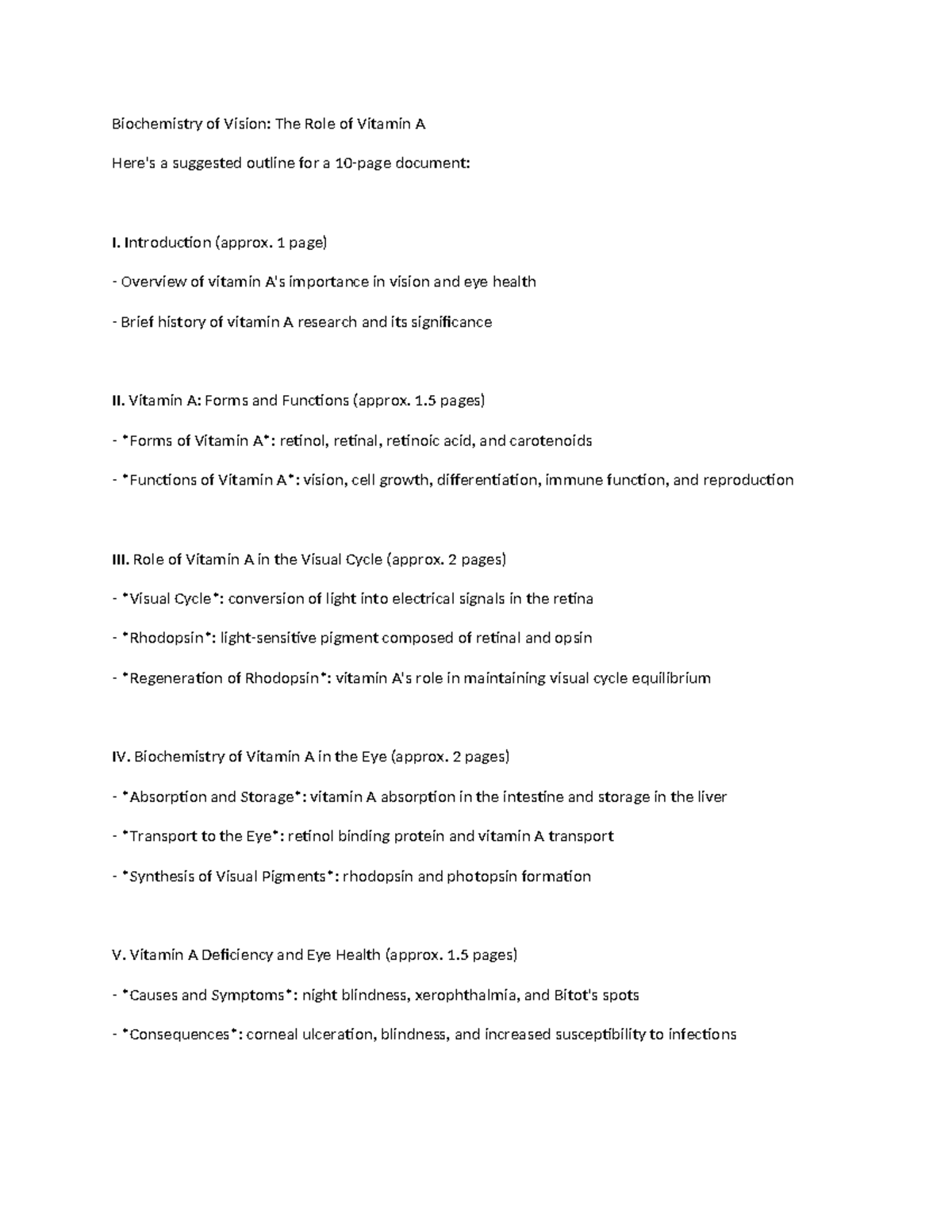 Biochemistry of Vision: The Essential Role of Vitamin A in Eye Health ...