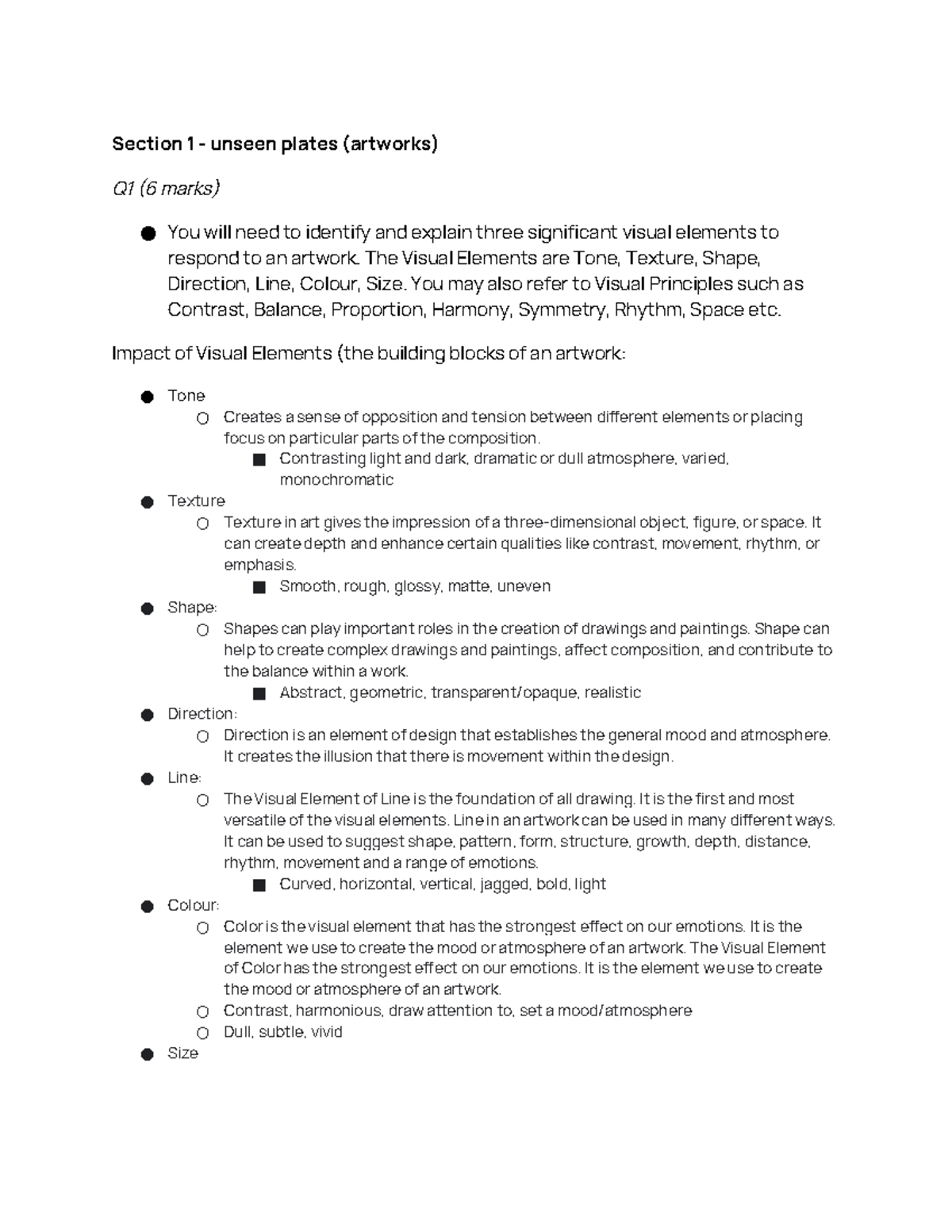 Practice Art Questions: Visual Elements & Architect Analysis (Q1-Q4 ...