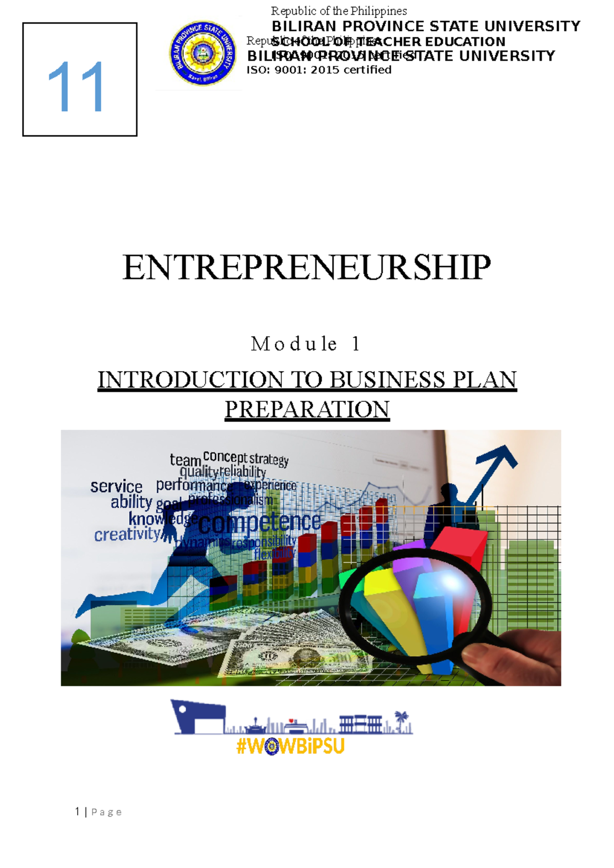 Answers in Entrep module 2 - ENTREPRENEURSHIP M o d u le 1 INTRODUCTION ...