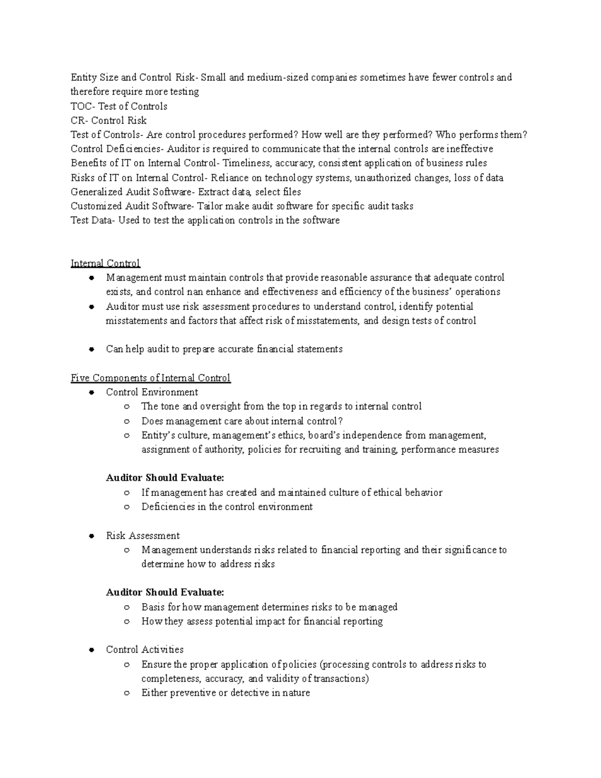 Audit-L5: Lecture 5 - Understanding Internal Control and Risk ...