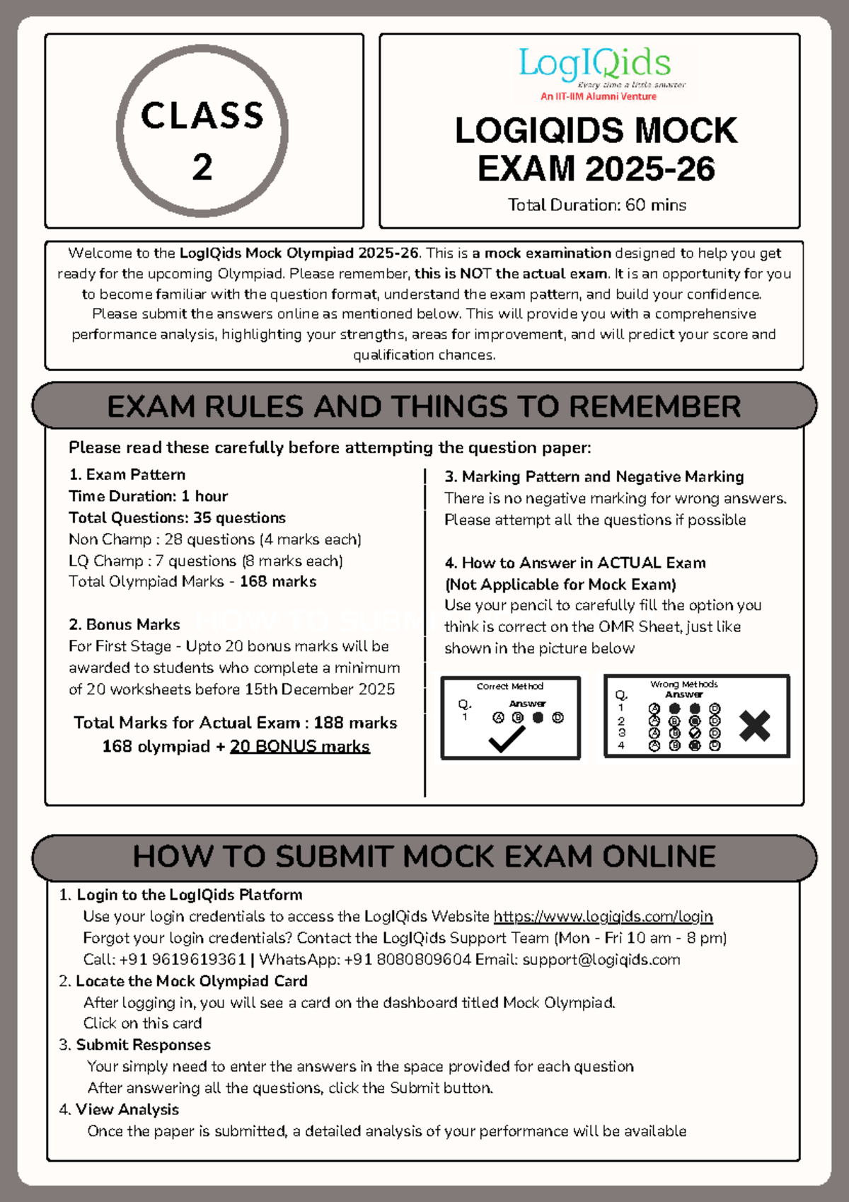 Grade 02 LogIQids Mock Olympiad Exam Guide - Studocu