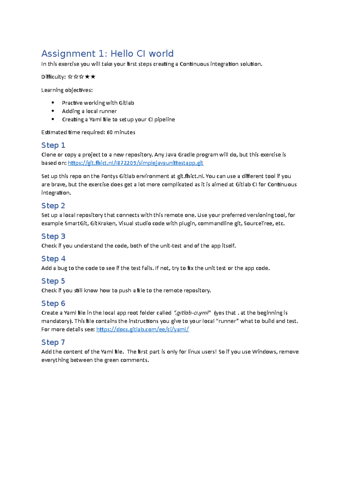 Exercise 1: Hello CI World - Continuous Integration Basics - Studeersnel
