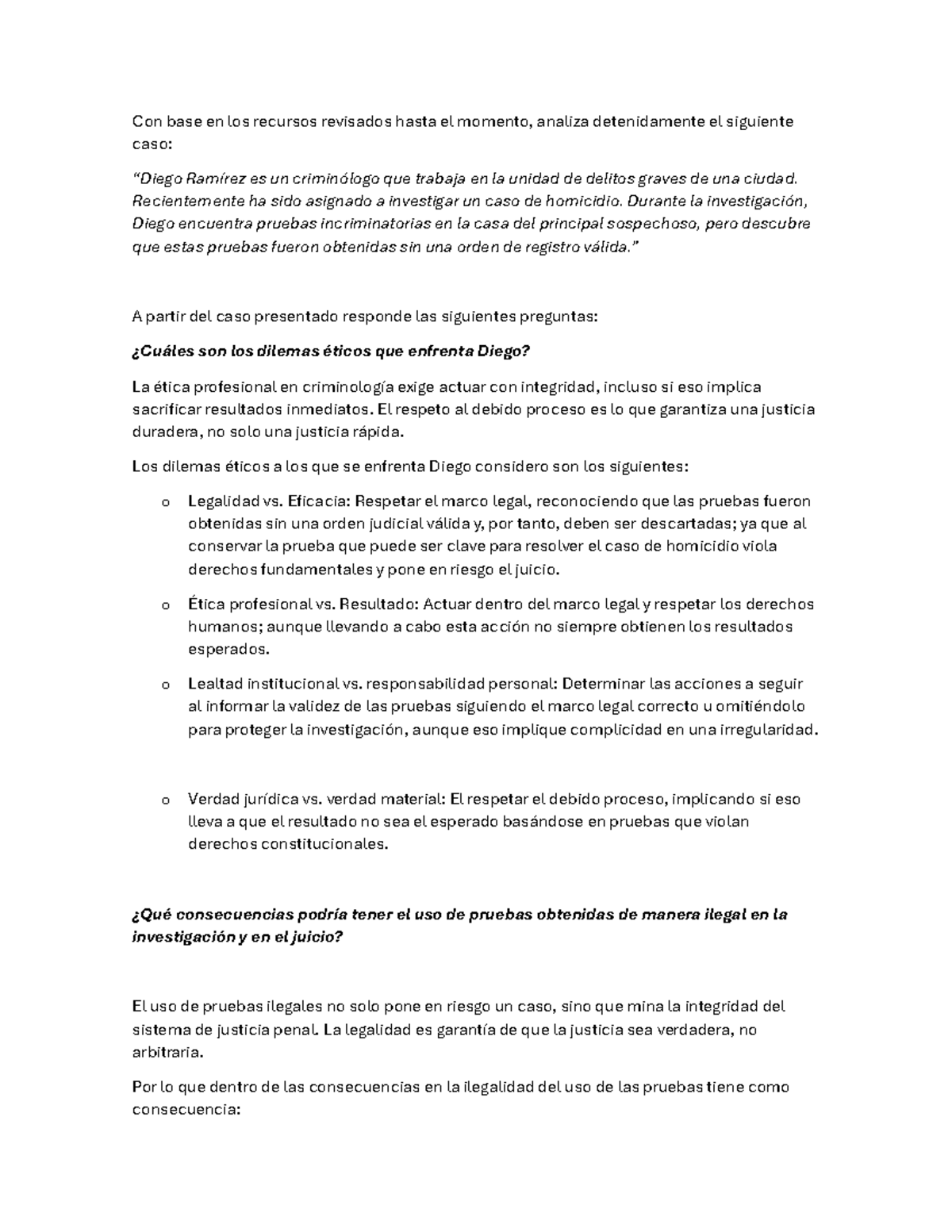 Análisis de Dilemas Éticos en Criminología: Caso Ramírez (A1) - Studocu