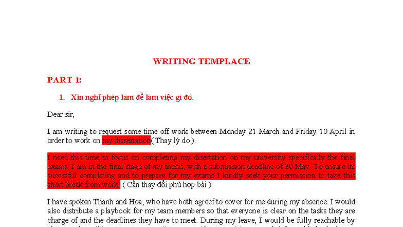 Writing Template for Job Applications and Letters (ENG 101) - Studocu