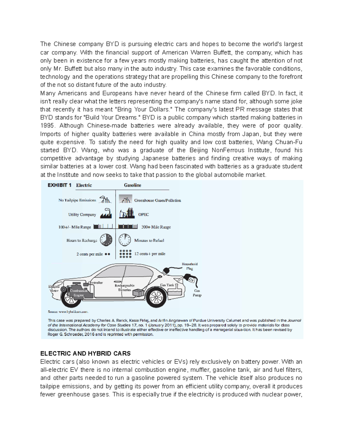 Operations Strategy at BYD (ELECTRIC CARS) - A Case Study Analysis ...