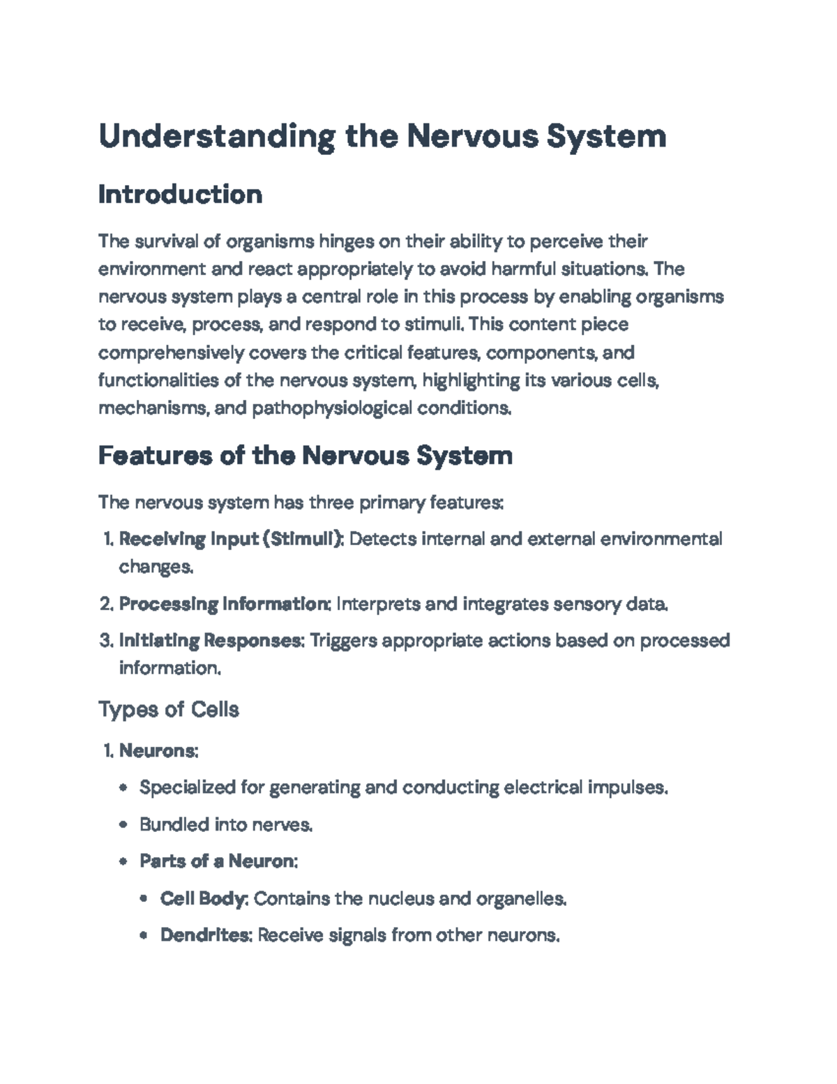 Understanding the Nervous System: Components, Functions, and Impact - Understanding the Nervous ...