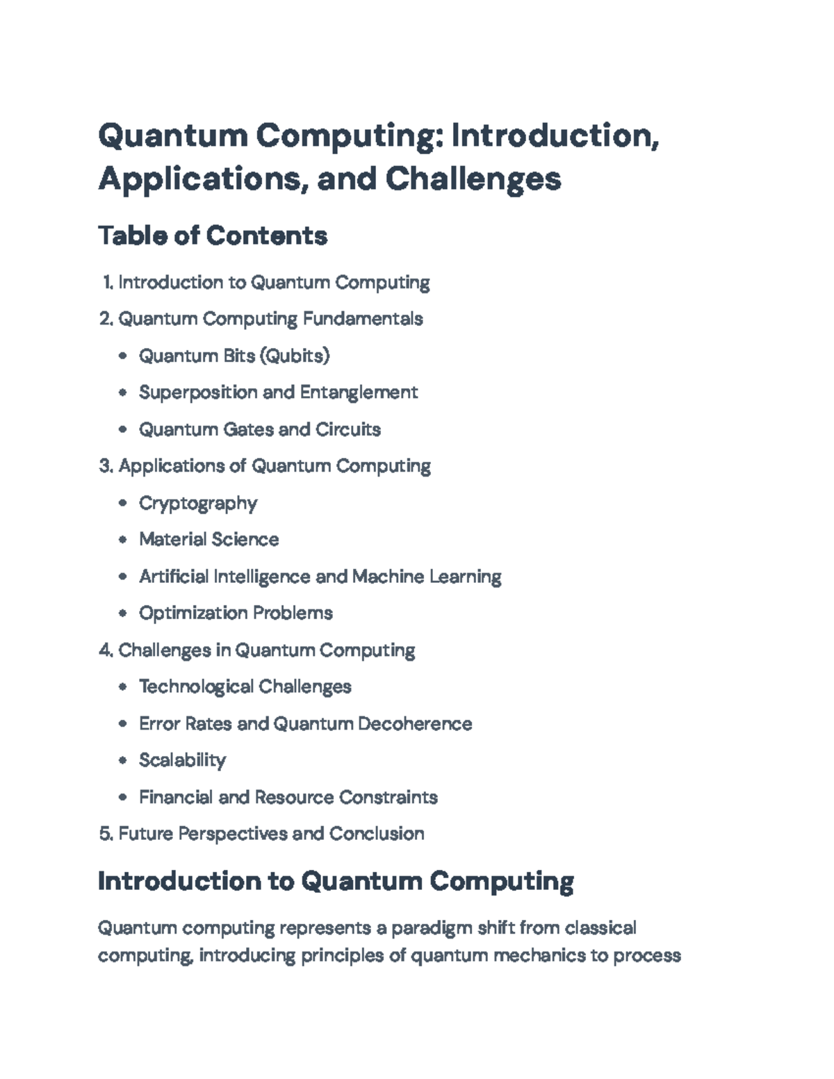 Quantum Computing: Fundamentals, Applications, and Challenges - Quantum ...