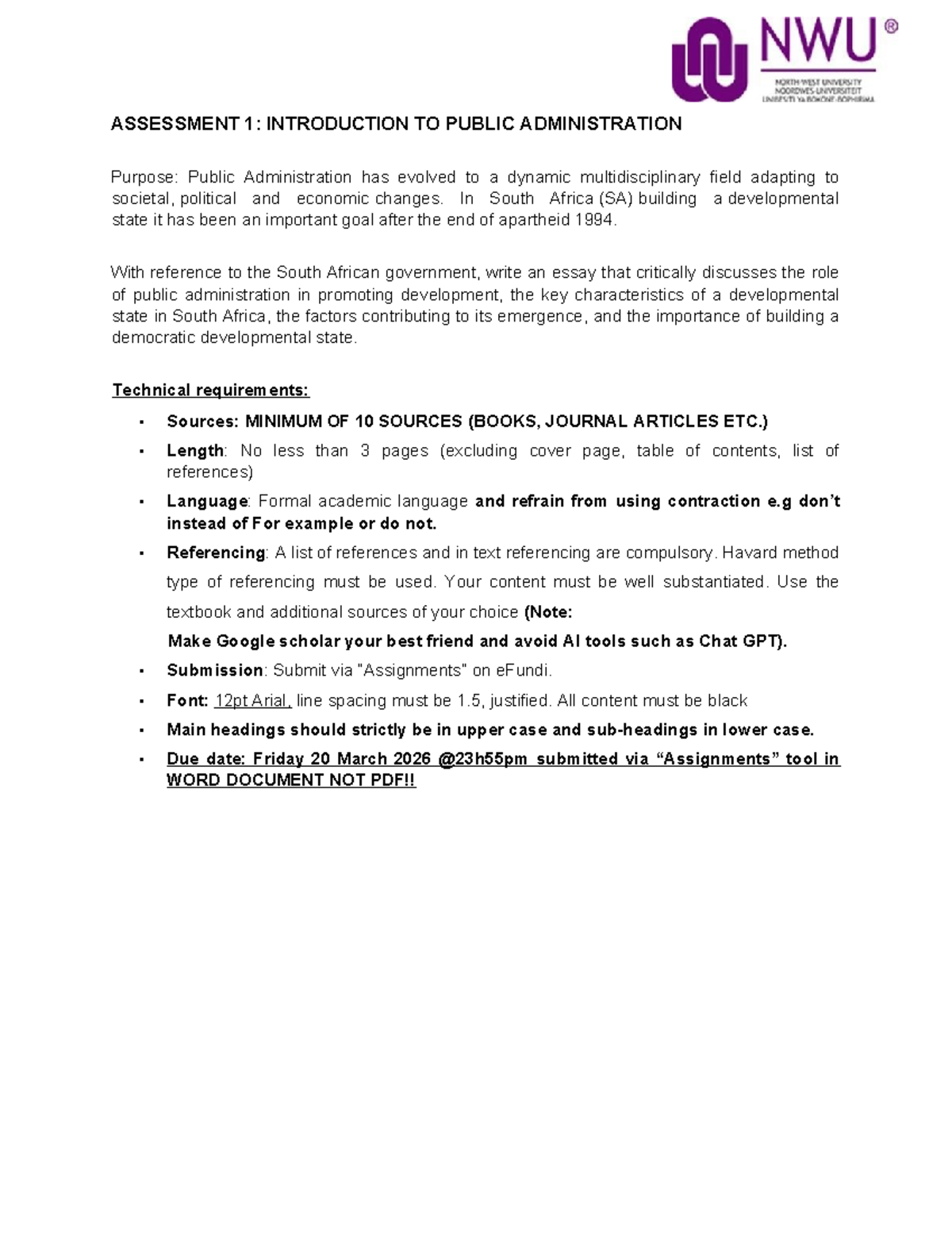 PADM 111: Assessment 1 - Public Administration Essay Notes - Studocu