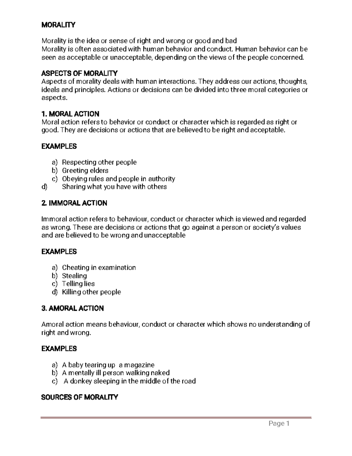 MORALITY: Understanding Right, Wrong, and Values in Society (ME 101 ...