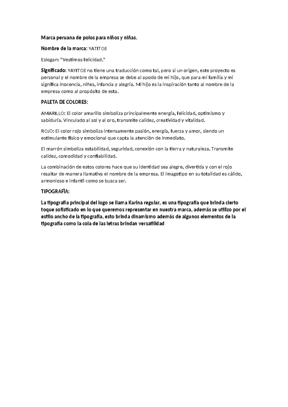 Marca YATITOS: Identidad Visual y Significado Infantil - Studocu
