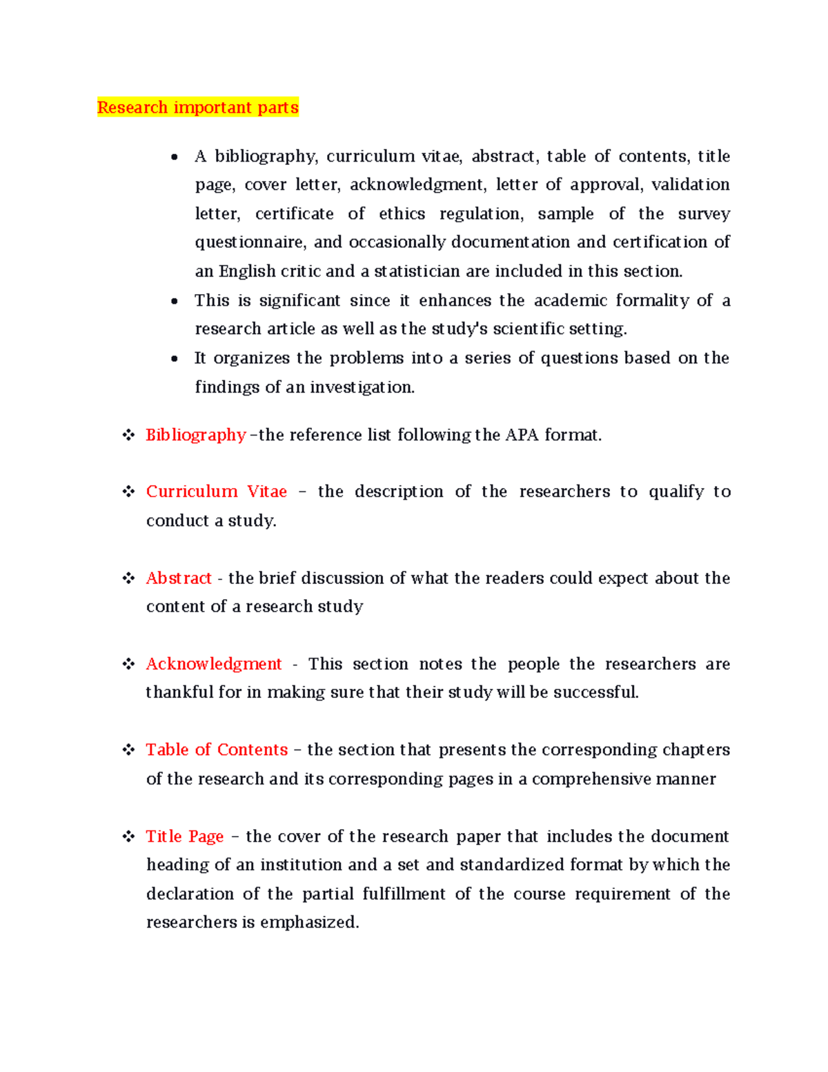 Key Components of a Research Paper: Essential Elements Explained - Studocu