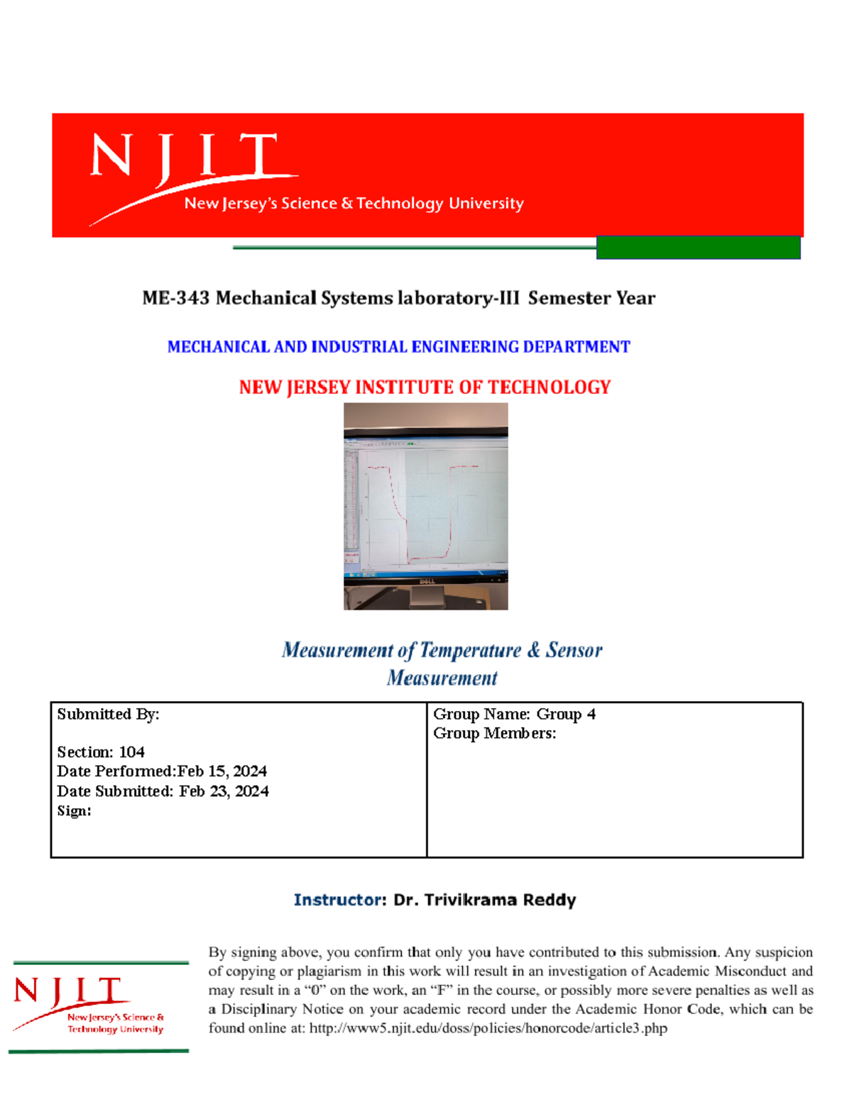 ME-343 Lab 3 - Temperature Sensor Performance Evaluation Report - Studocu