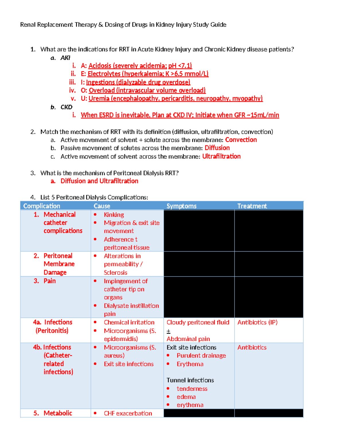 Renal Replacement Therapy (RRT) Dosing & Complications Study Guide ...