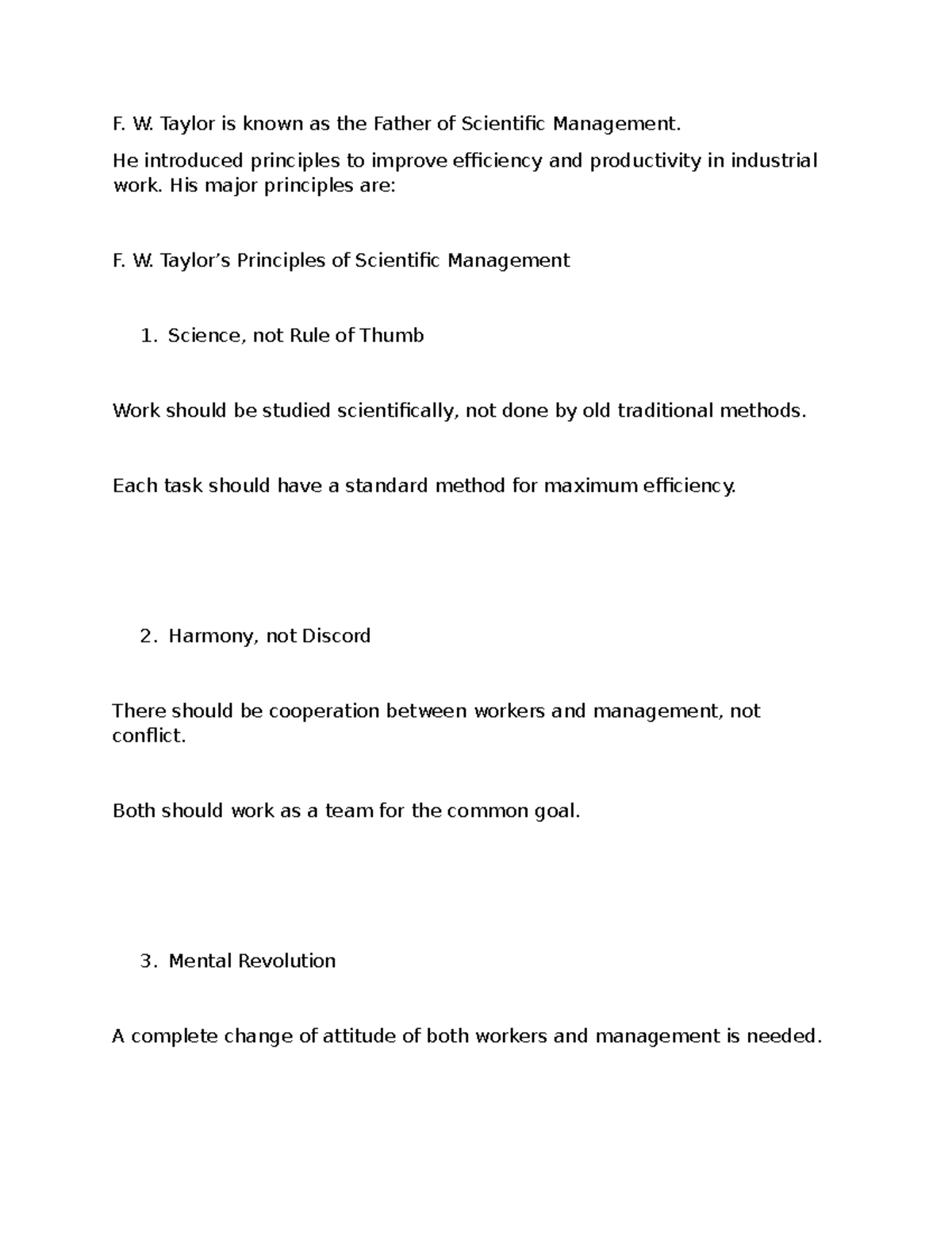 Taylor's Principles of Scientific Management: Efficiency & Harmony ...