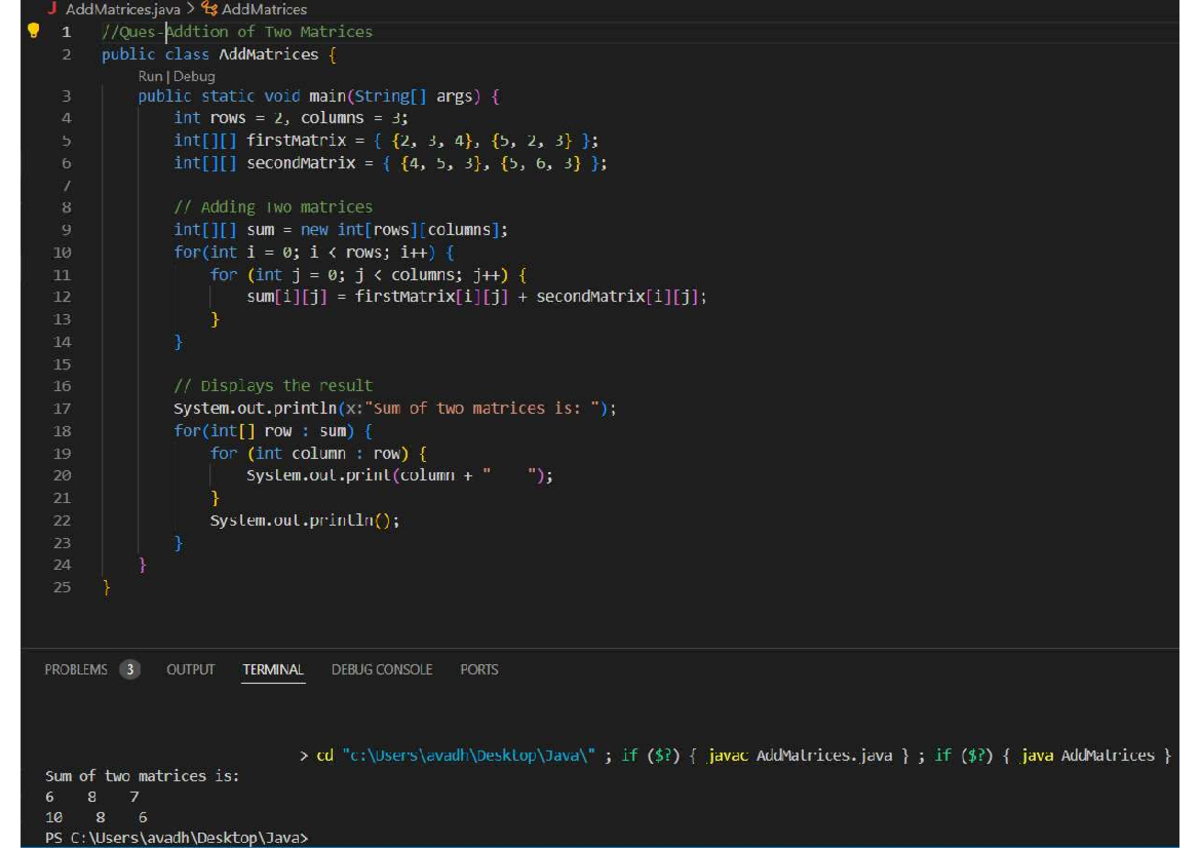Java Matrix Operations: Add, Multiply, and More (CS101) - Studocu