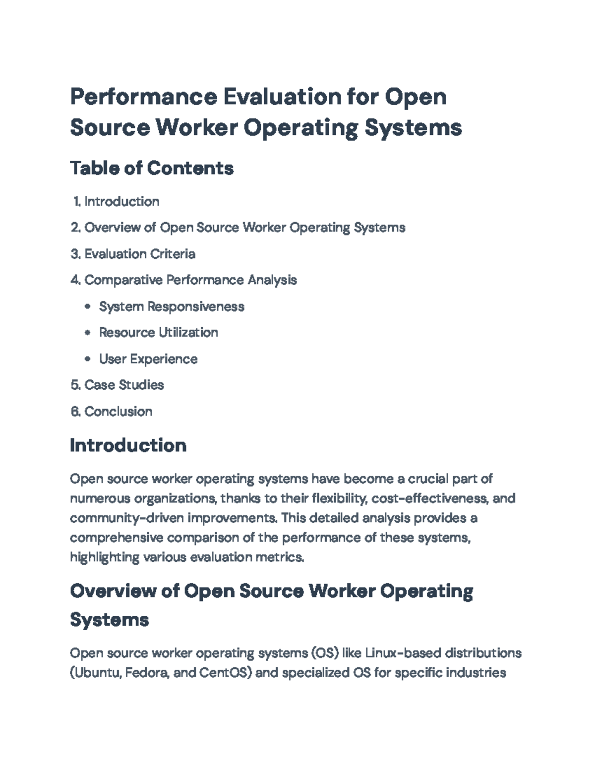 Performance Evaluation of Open Source Worker Operating Systems ...