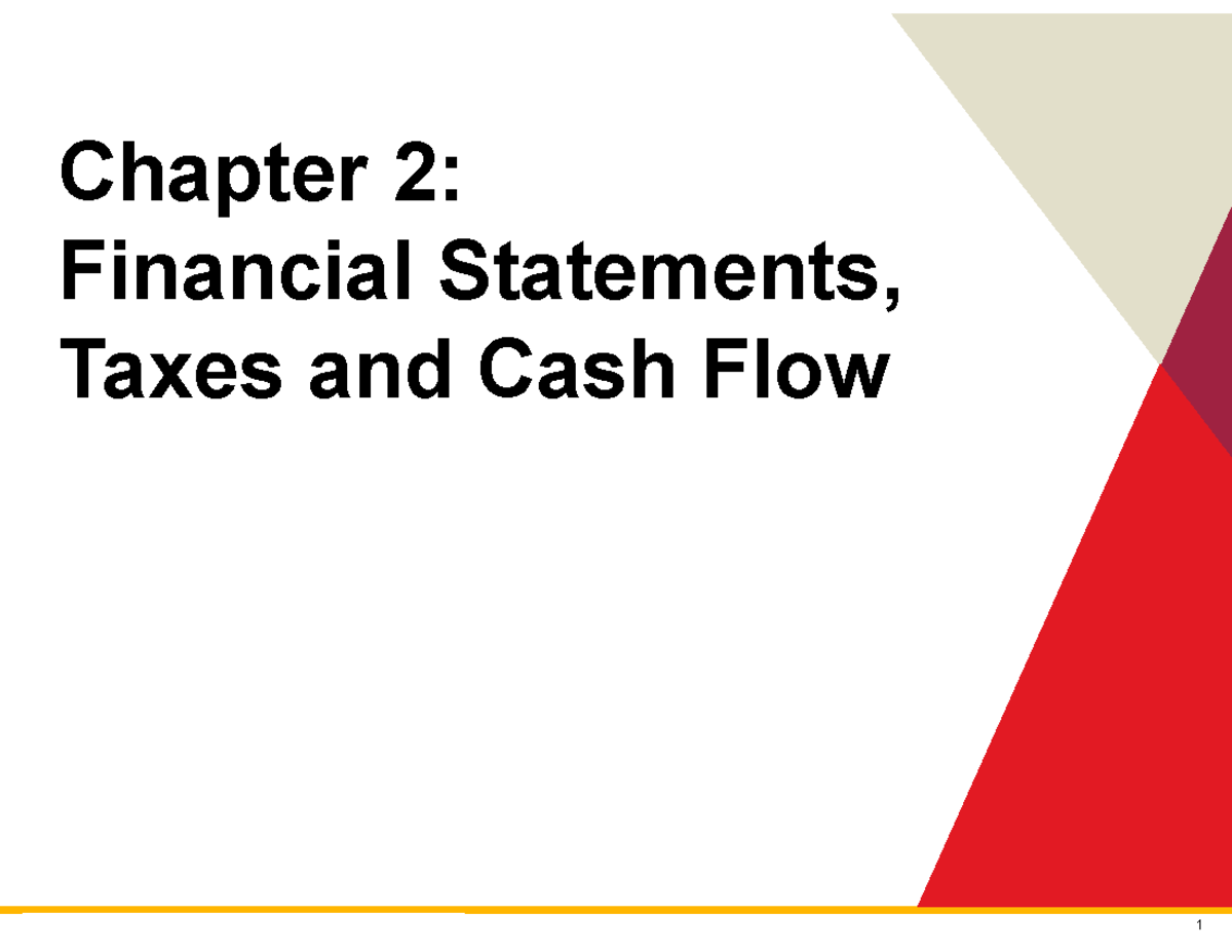 Chapter 2: Financial Statements & Cash Flow Analysis (FIN 2025) - Studocu