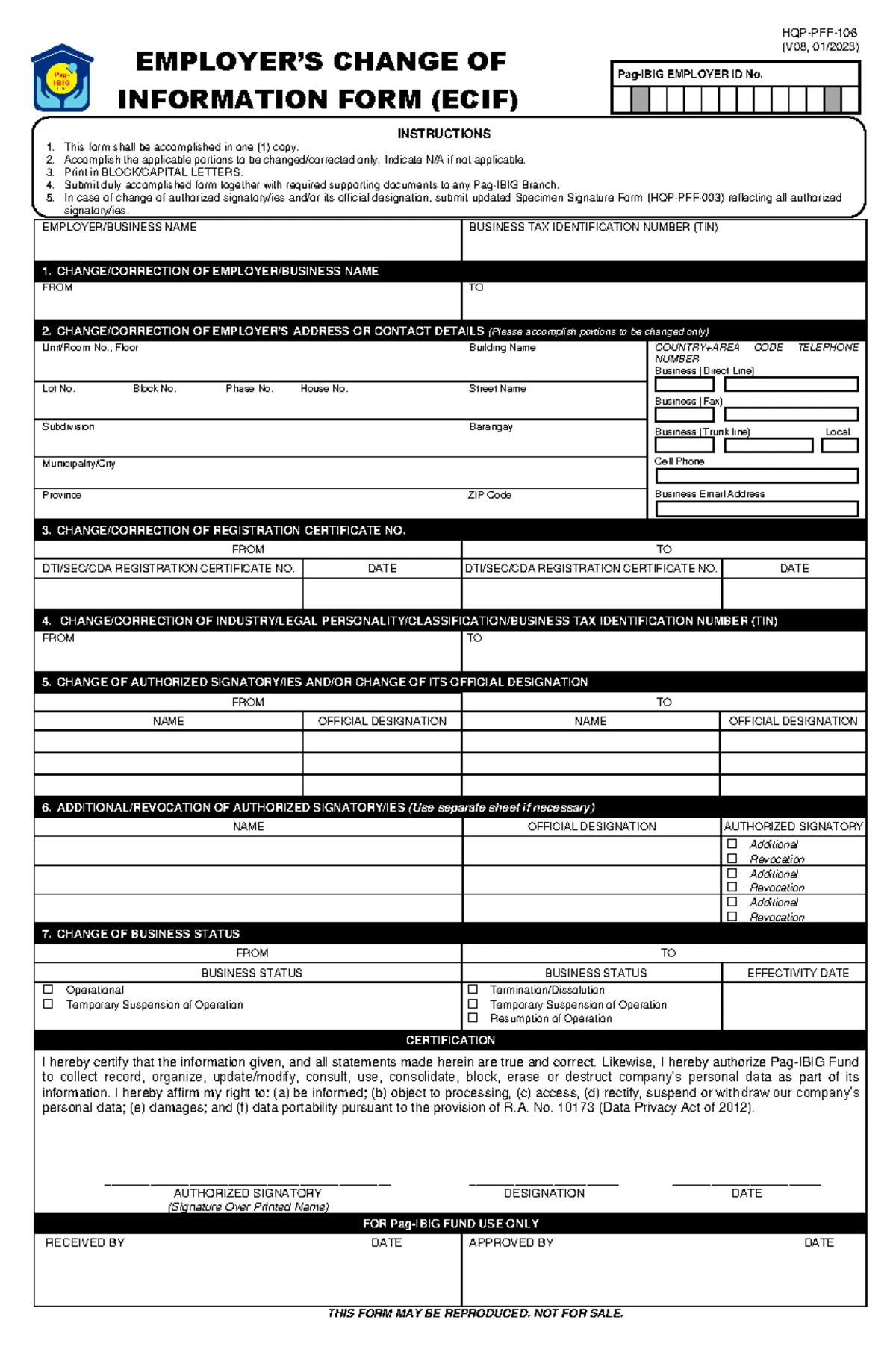 PFF372 Employers Virtual Pag Ibigenrollment Form V03 - EMPLOYER’S ...