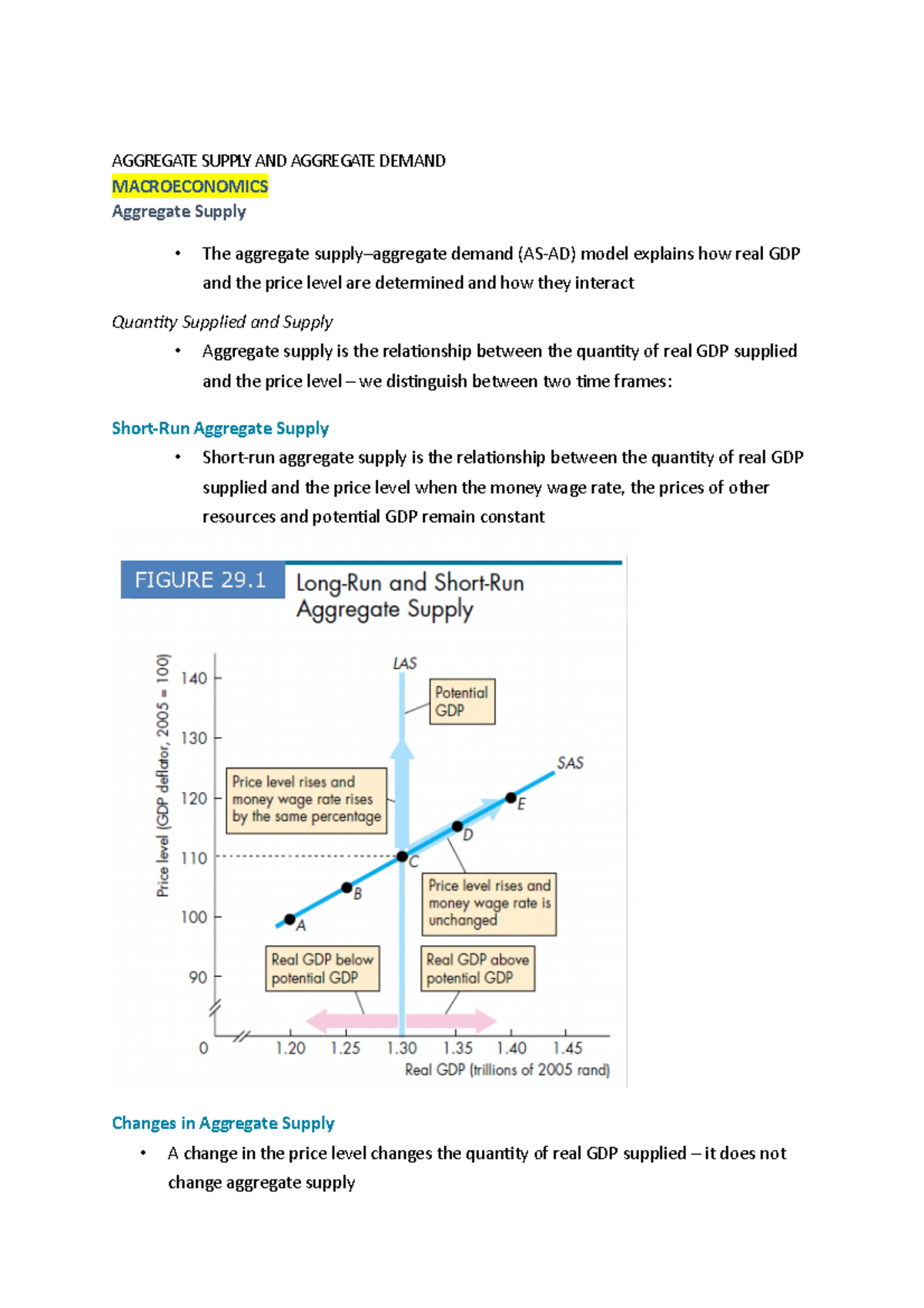 Aggregate supply and demand - AGGREGATE SUPPLY AND AGGREGATE DEMAND ...