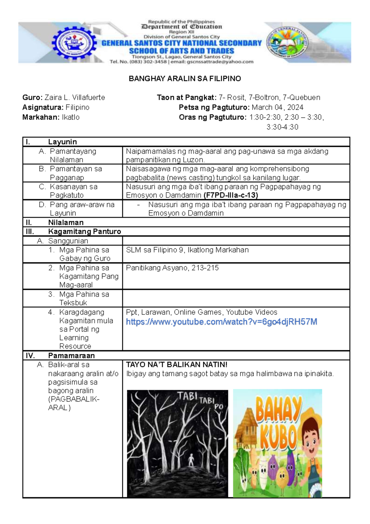 Pangunahing Layunin at Disenyo ng Aralin: Emosyon o Damdamin - F7PD ...