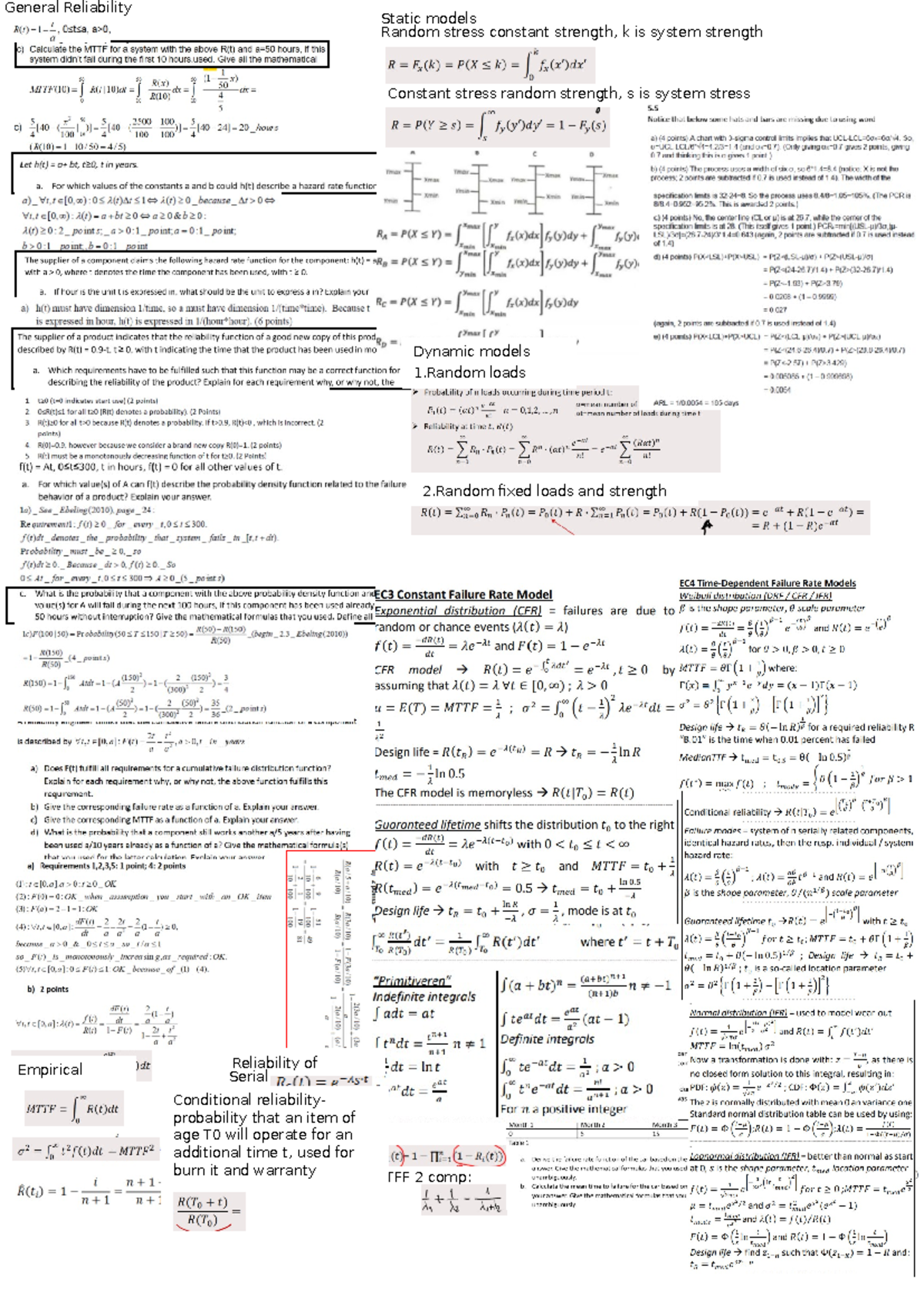 Reliability Analysis Cheat Sheet: Models & Techniques Overview ...
